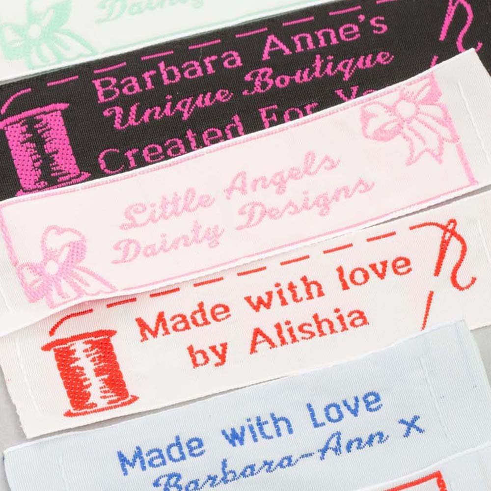 Amazon.com : 50 Personalized 100% Woven Sewing Labels 1" Wide - Made by ...