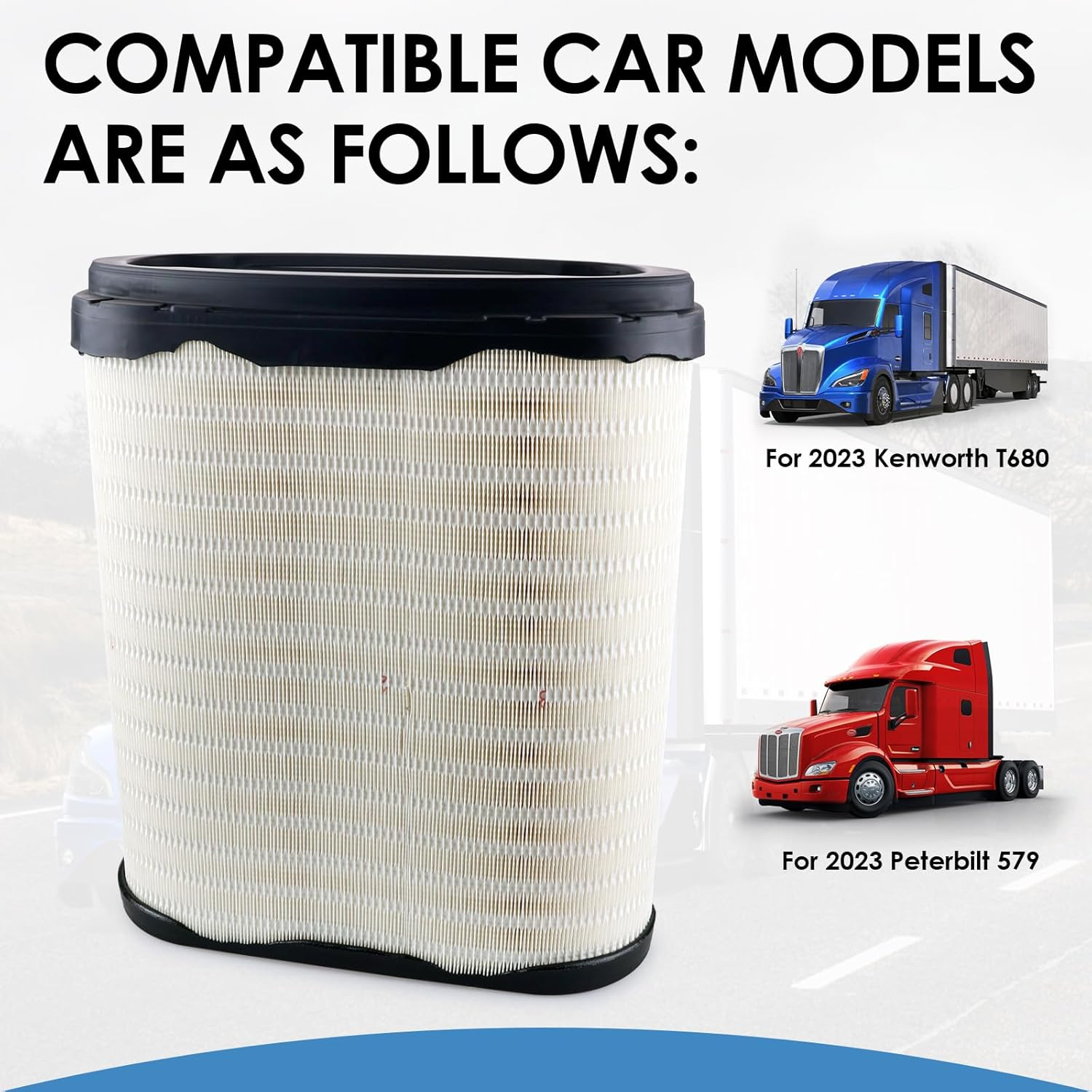 Filtro de aire de motor D37-1061 para Kenworth T680 y 2023 Peterbilt 579, D371061 D37-1061 ...