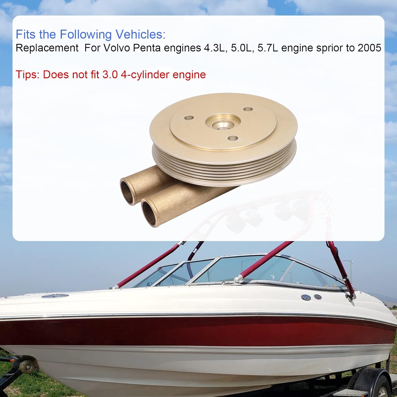 Buy CARMOCAR Water Pump Sea Crank Mounted 21214599 replacement for ...