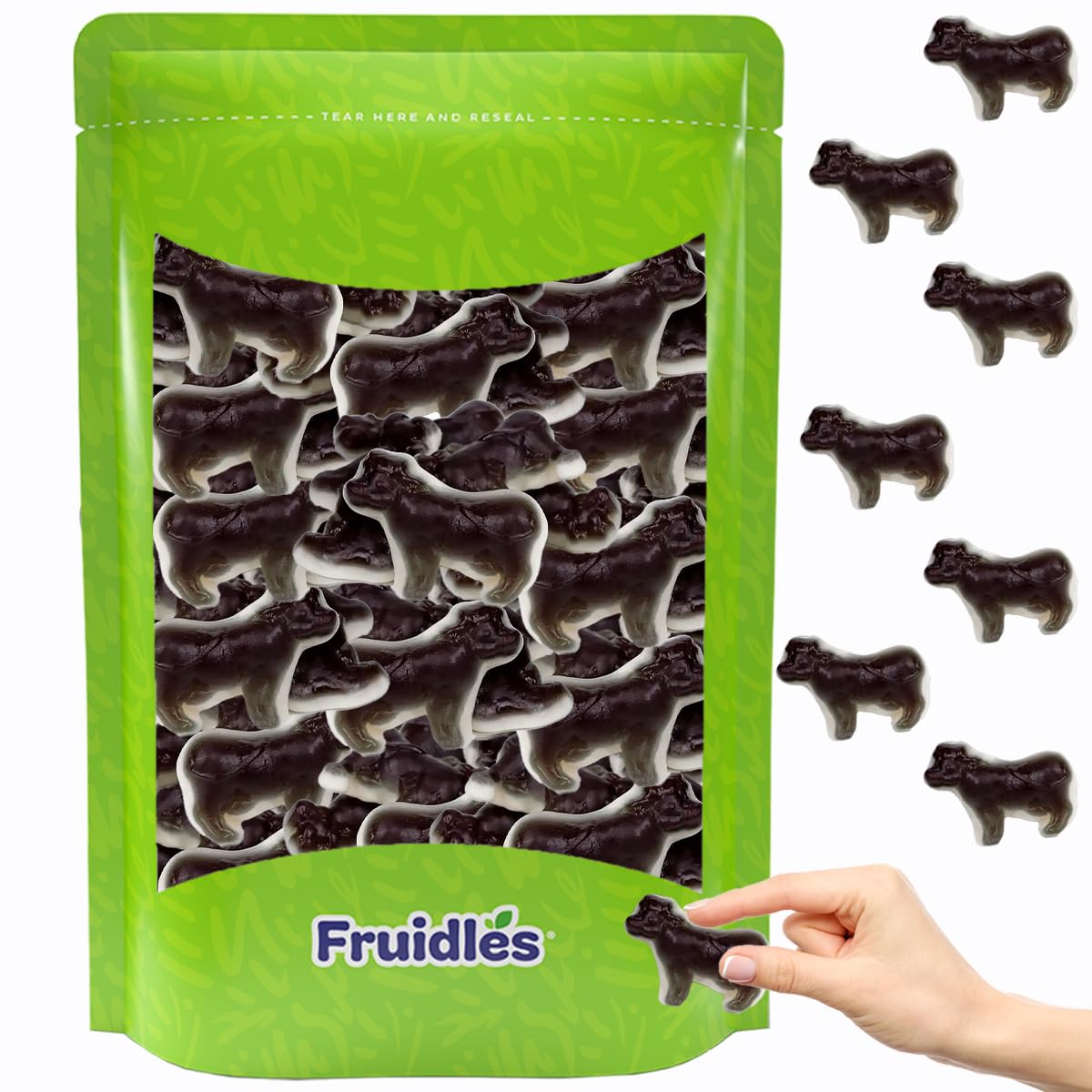 Amazon.com : Fruidles Gummy Candy Cows, Black and White Gummies, Non ...