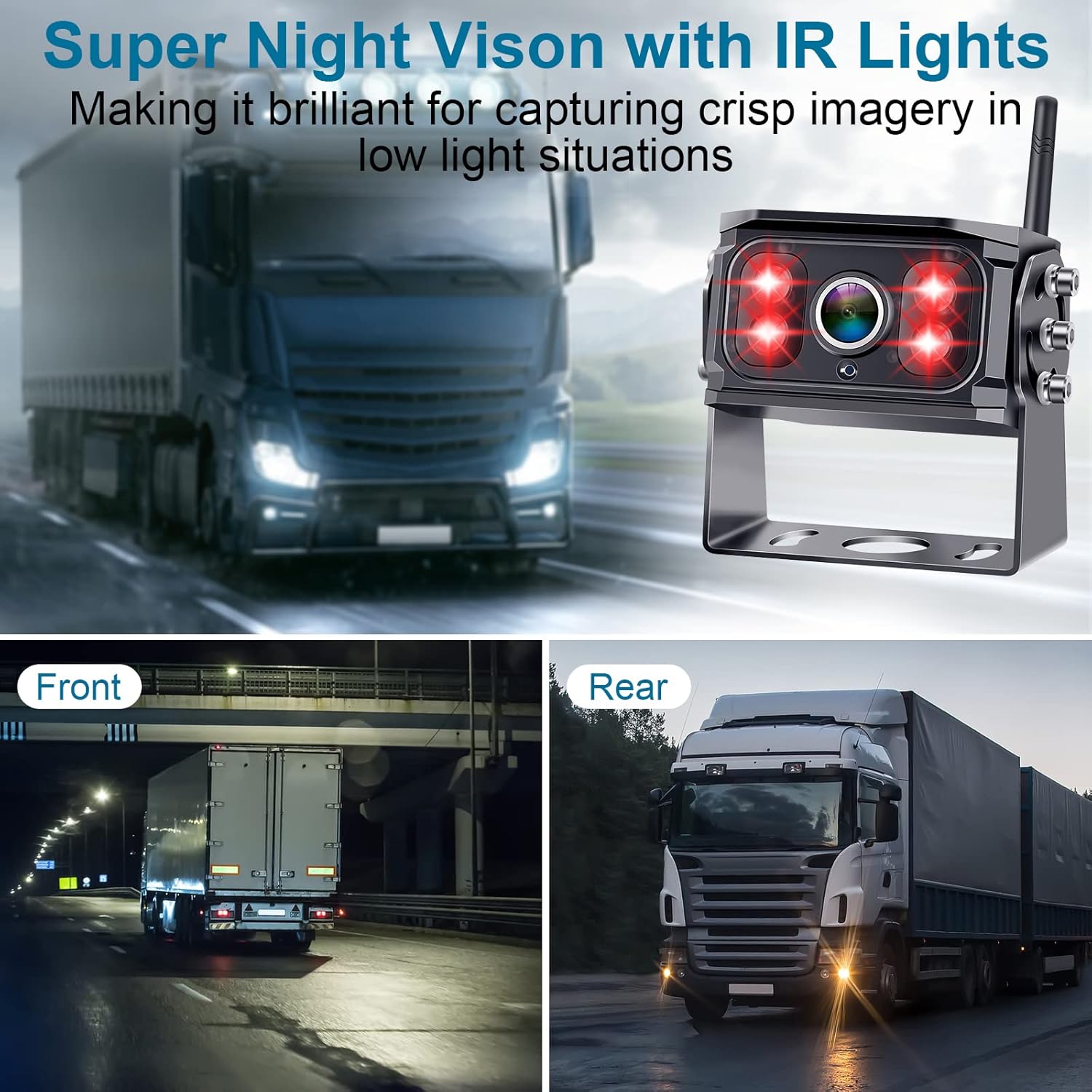 DoHonest S36 HD 1080P Wireless Trailer Backup Camera with 7" Touch Key ...