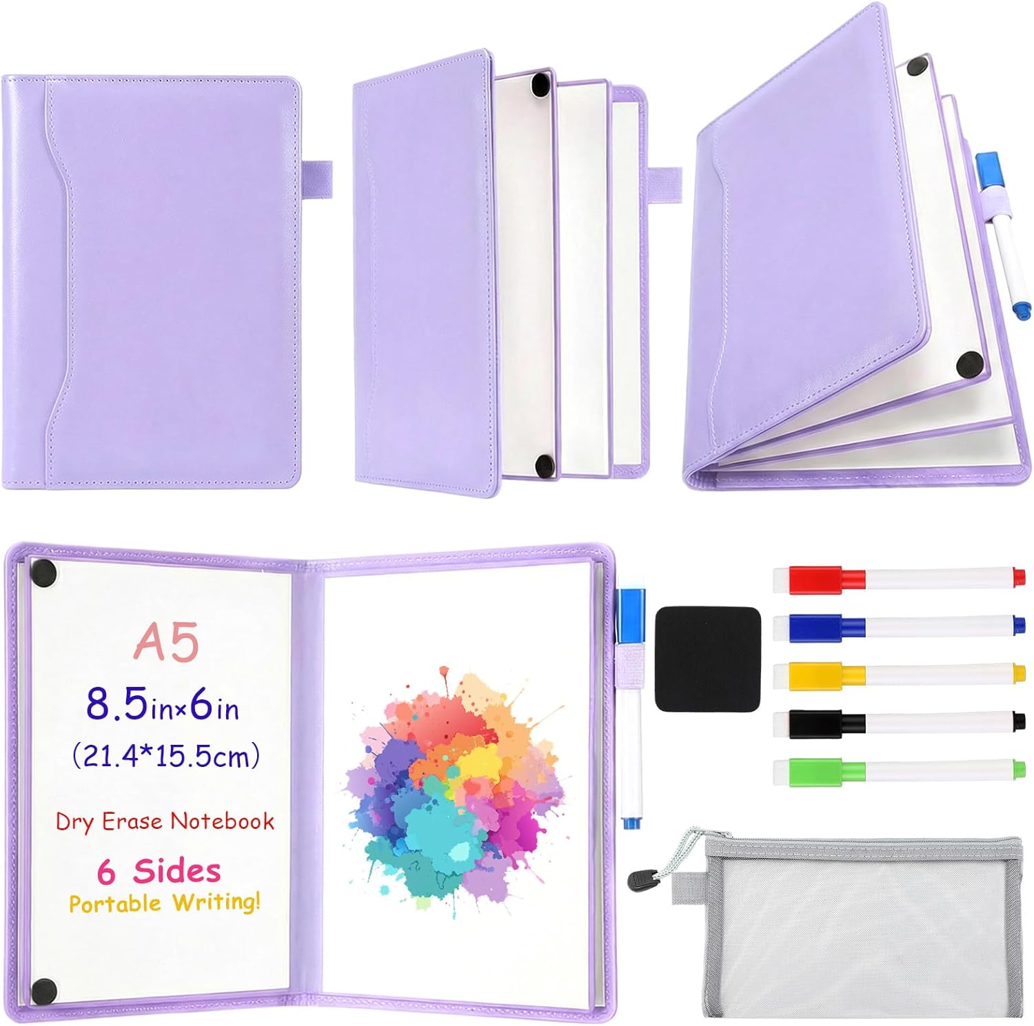 Amazon.com: Feifeiya 6 Sides Whiteboards Notebook Small Portable ...