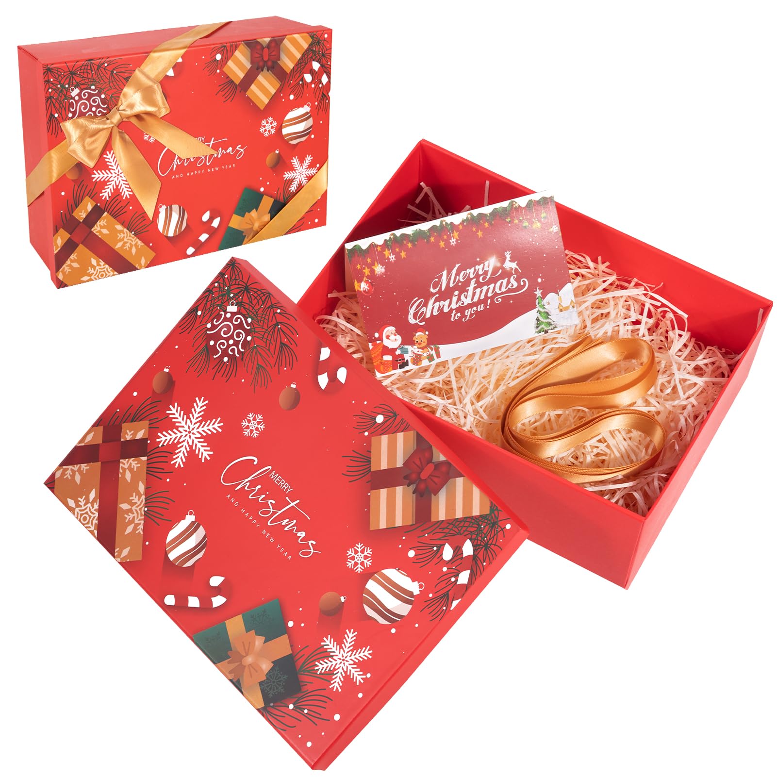 Amazon.com: Christmas Boxes with Lids for Present 11.3x8.2x4.1In Large ...