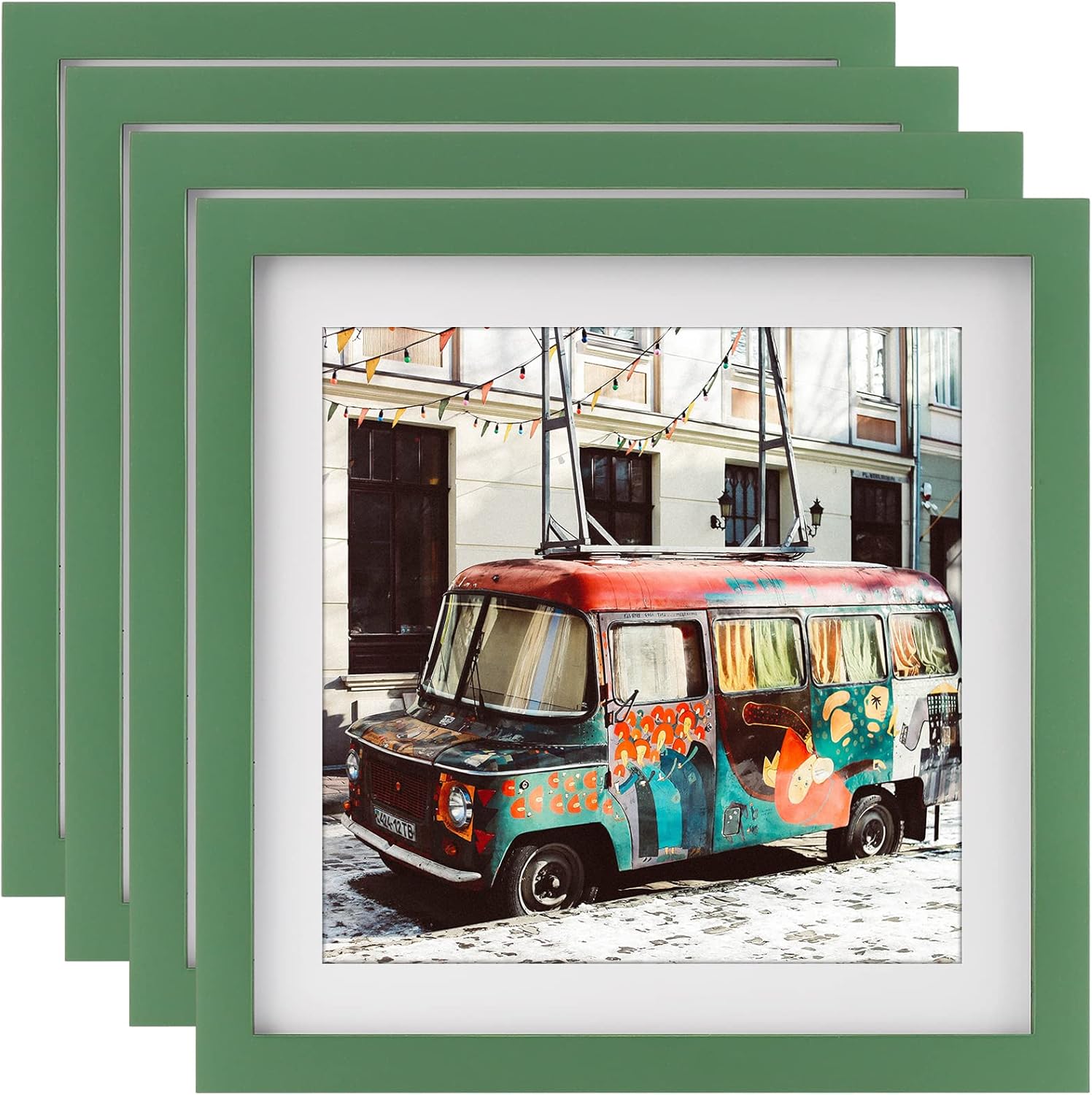 Amazon.com - 10x10 Green Picture Frames Square Classic Natural Wood 4 ...