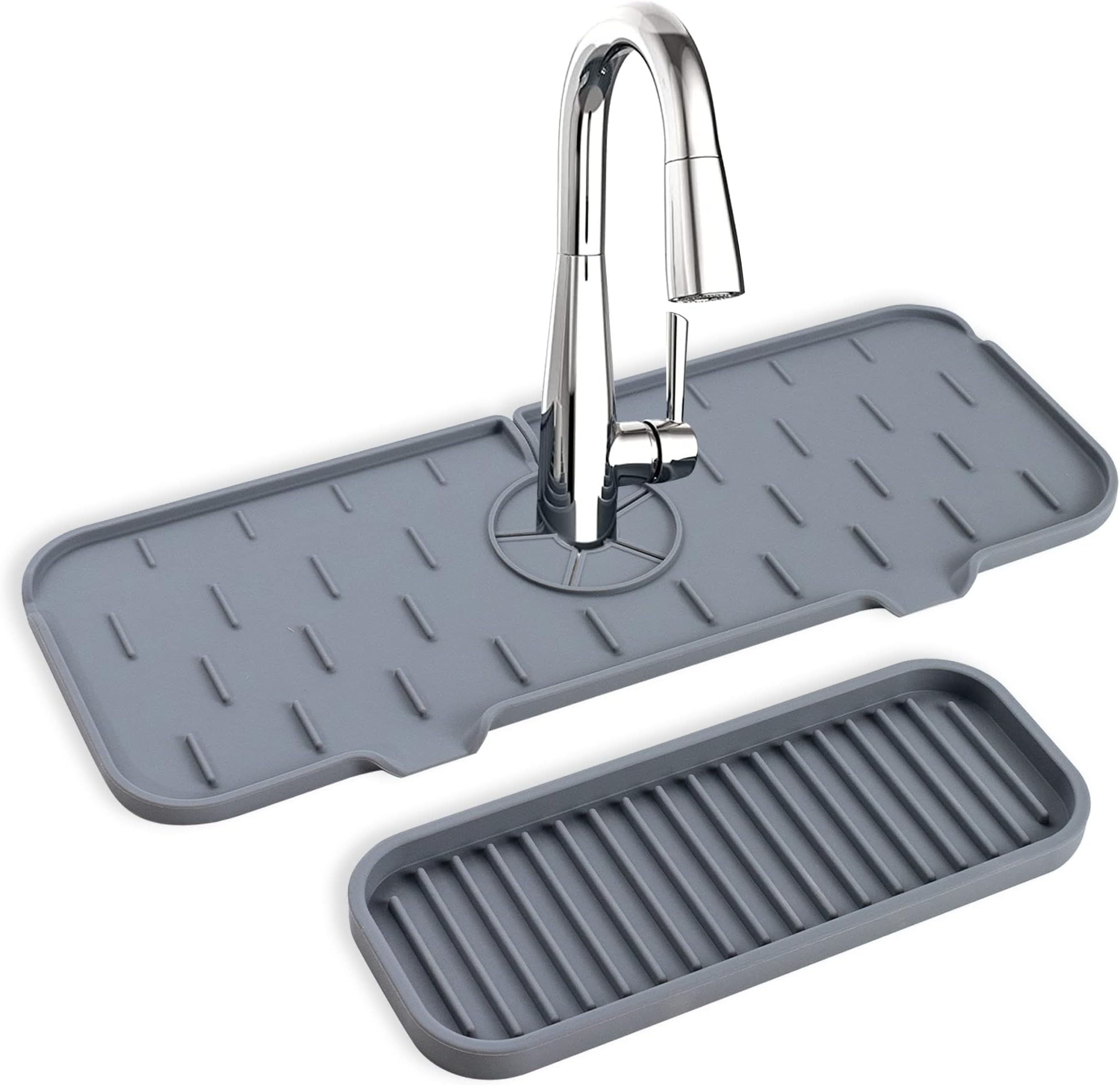Amazon.com: Silicone Kitchen Faucet Mat 14.5'' and Sink Soap Tray 9.25 ...