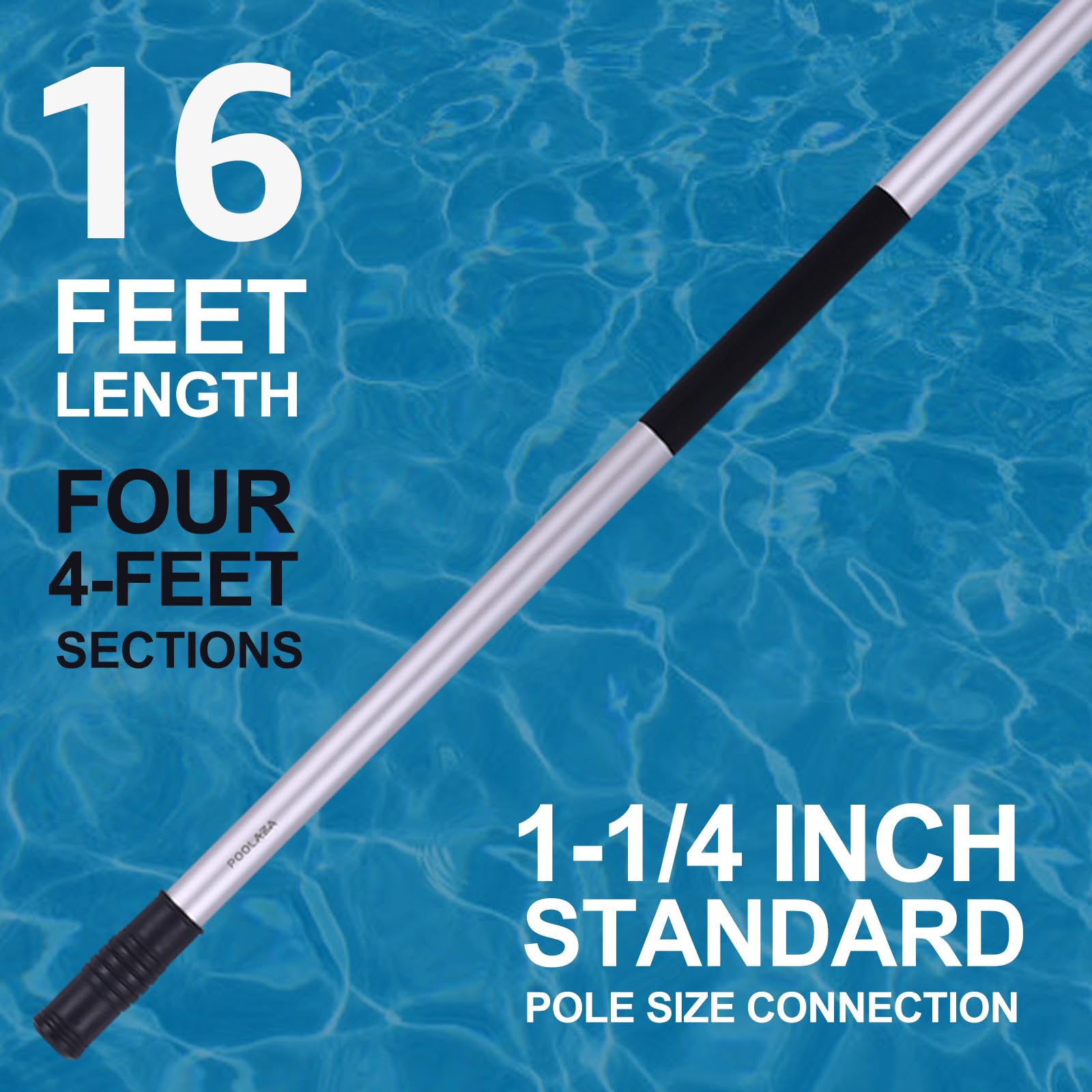 Snapklik.com : POOLAZA Pool Pole 16ft Heavy Duty, Detachable Swimming ...