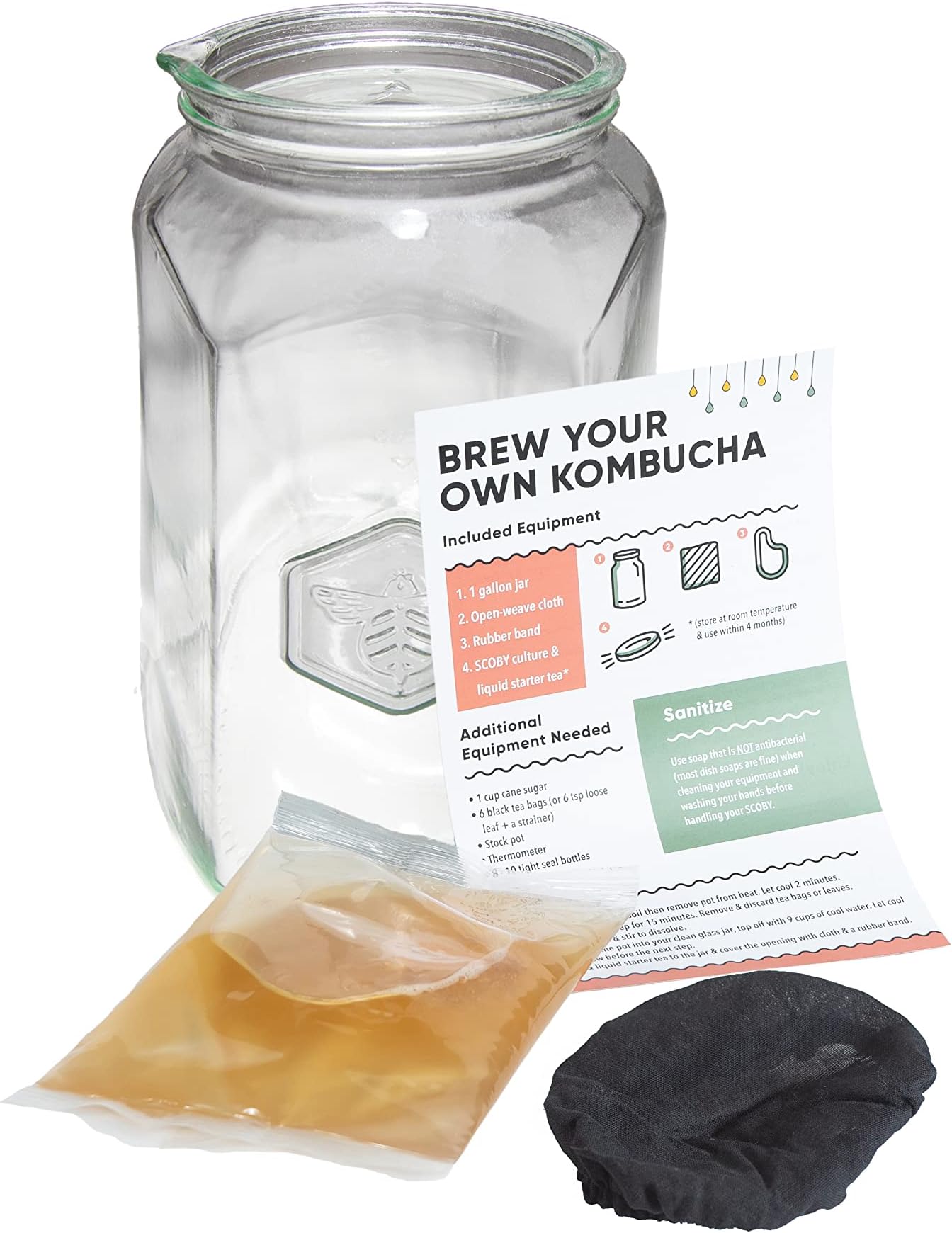 Amazon.com: Kombucha Starter Kit - Organic Kombucha SCOBY & Strong ...