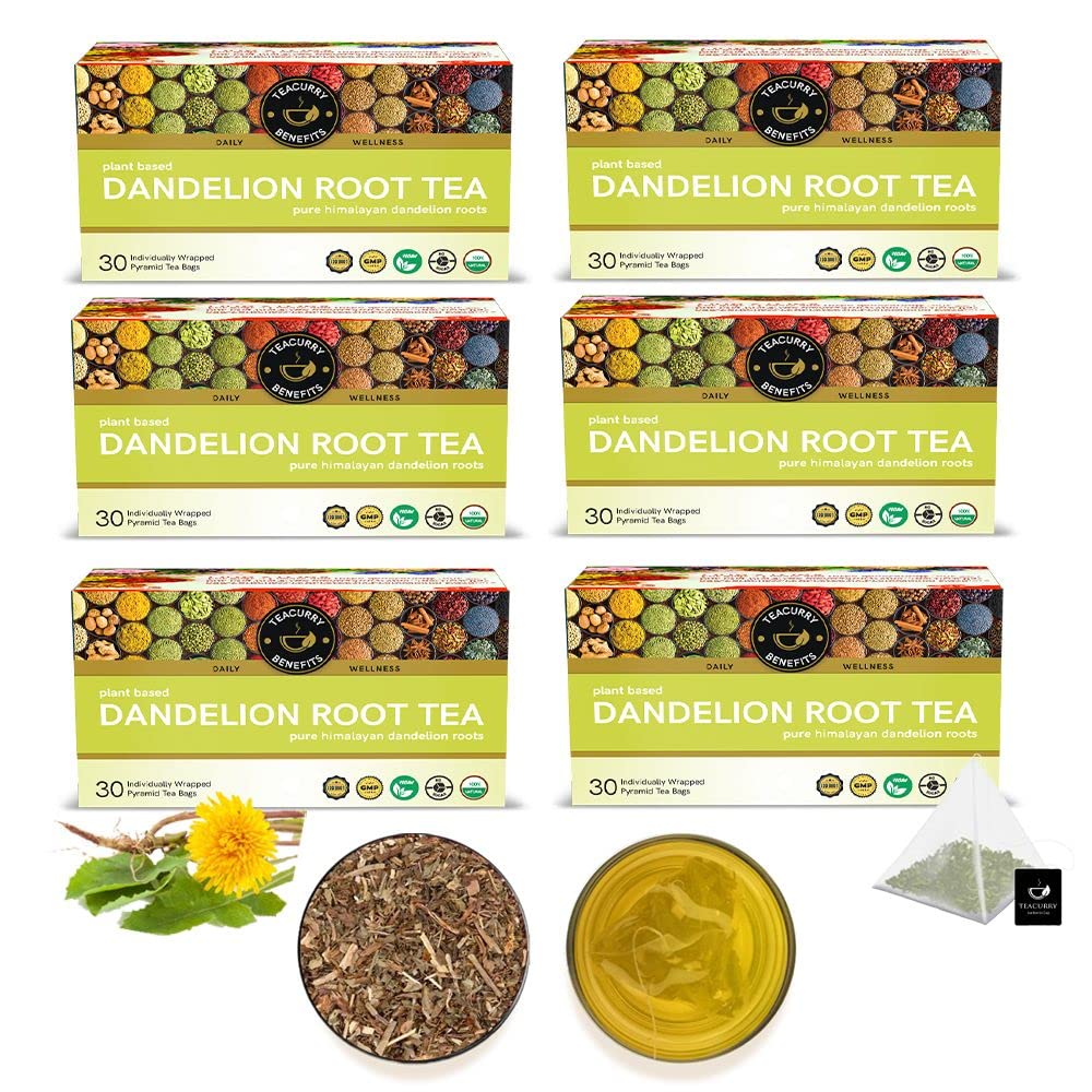 TEACURRY Dandelion Root Tea (6 Month Pack, 180 Tea Bags) - Helps to ...