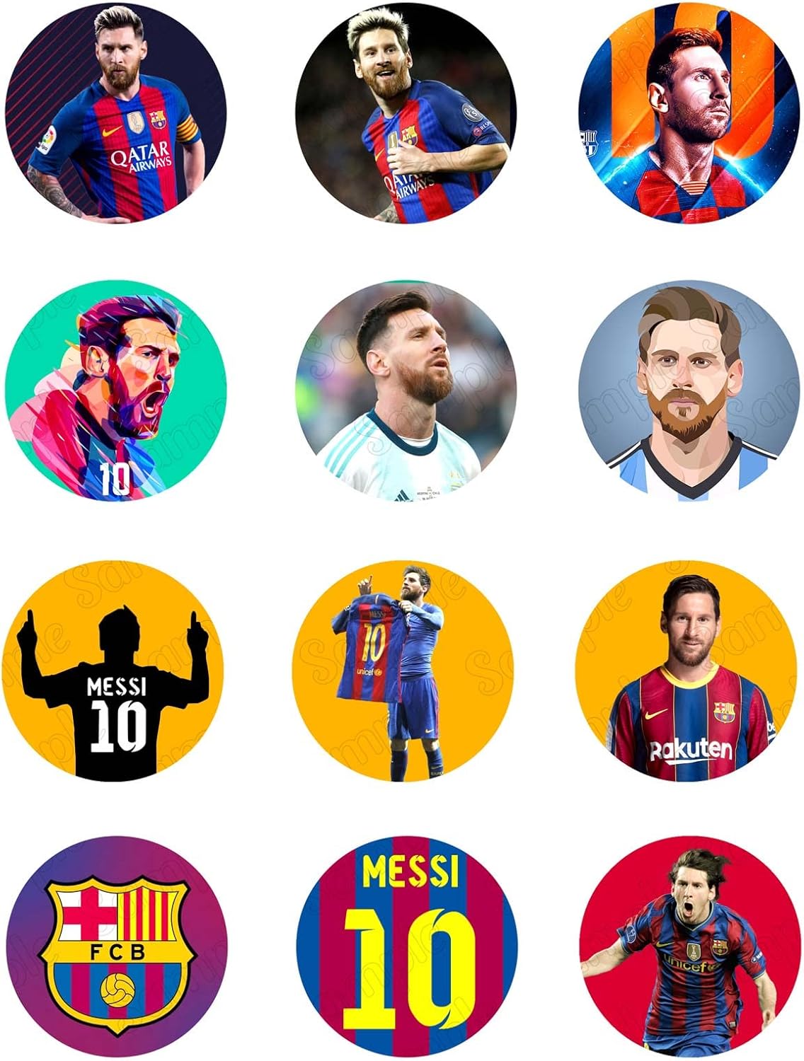 Amazon.com: Cakecery Leo Messi Edible Image Cupcake Cookie Topper 2 ...
