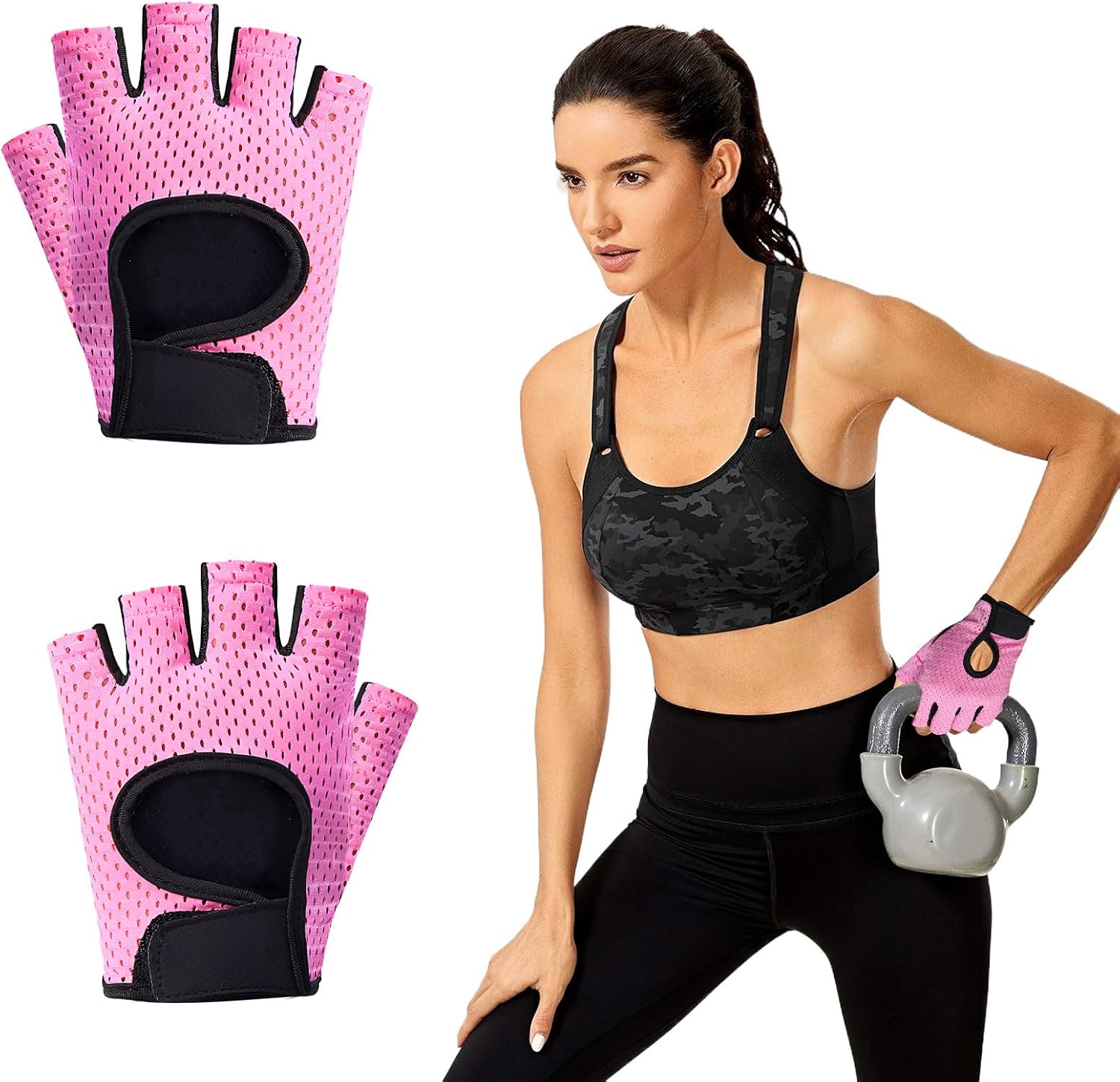 Nuqin Weight Lifting Gloves for Women - 2PCS Adjustable Breathable ...