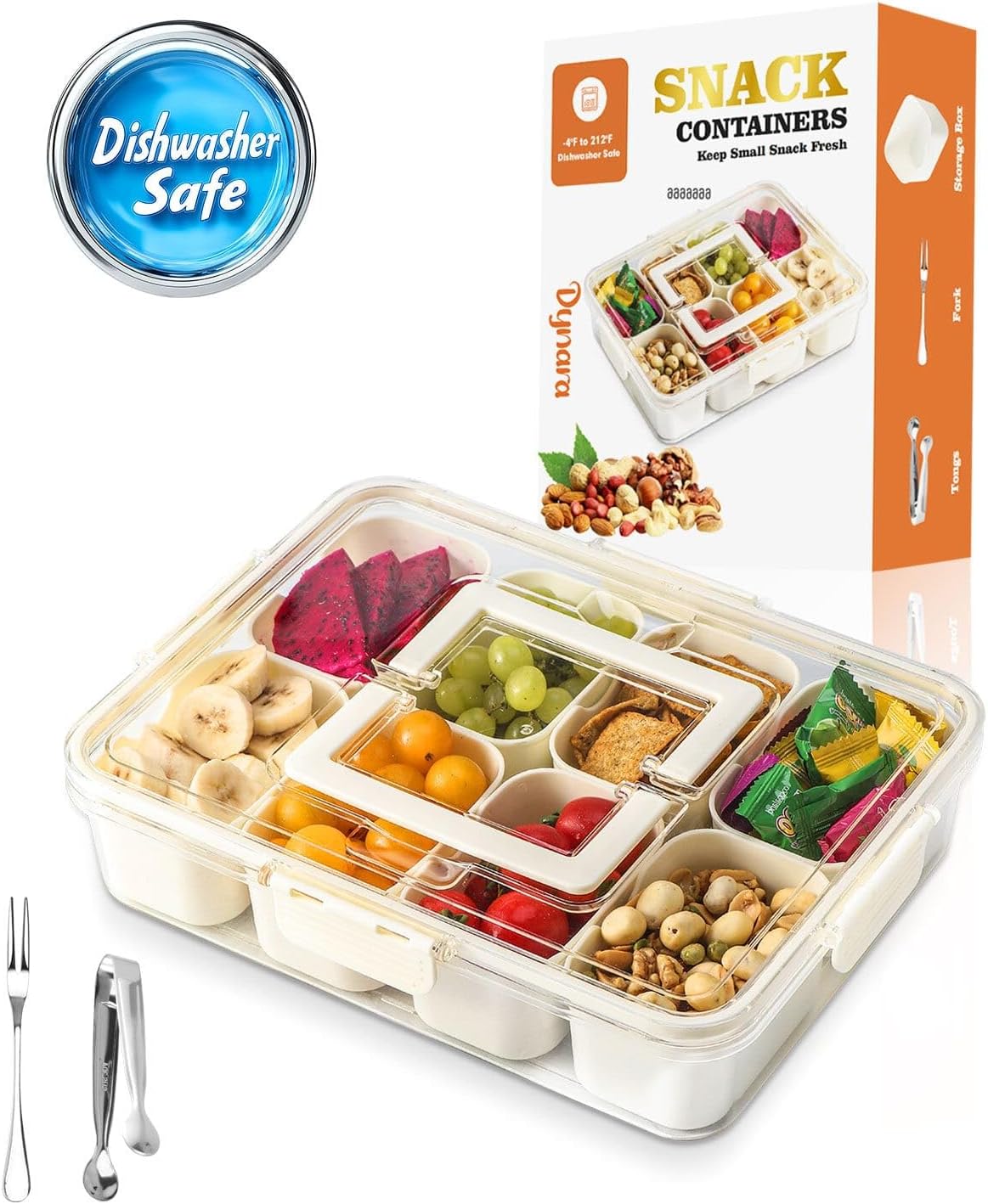 Amazon.com: GALANOVA New Stackable Snack Box Containers with 2 Lids ...