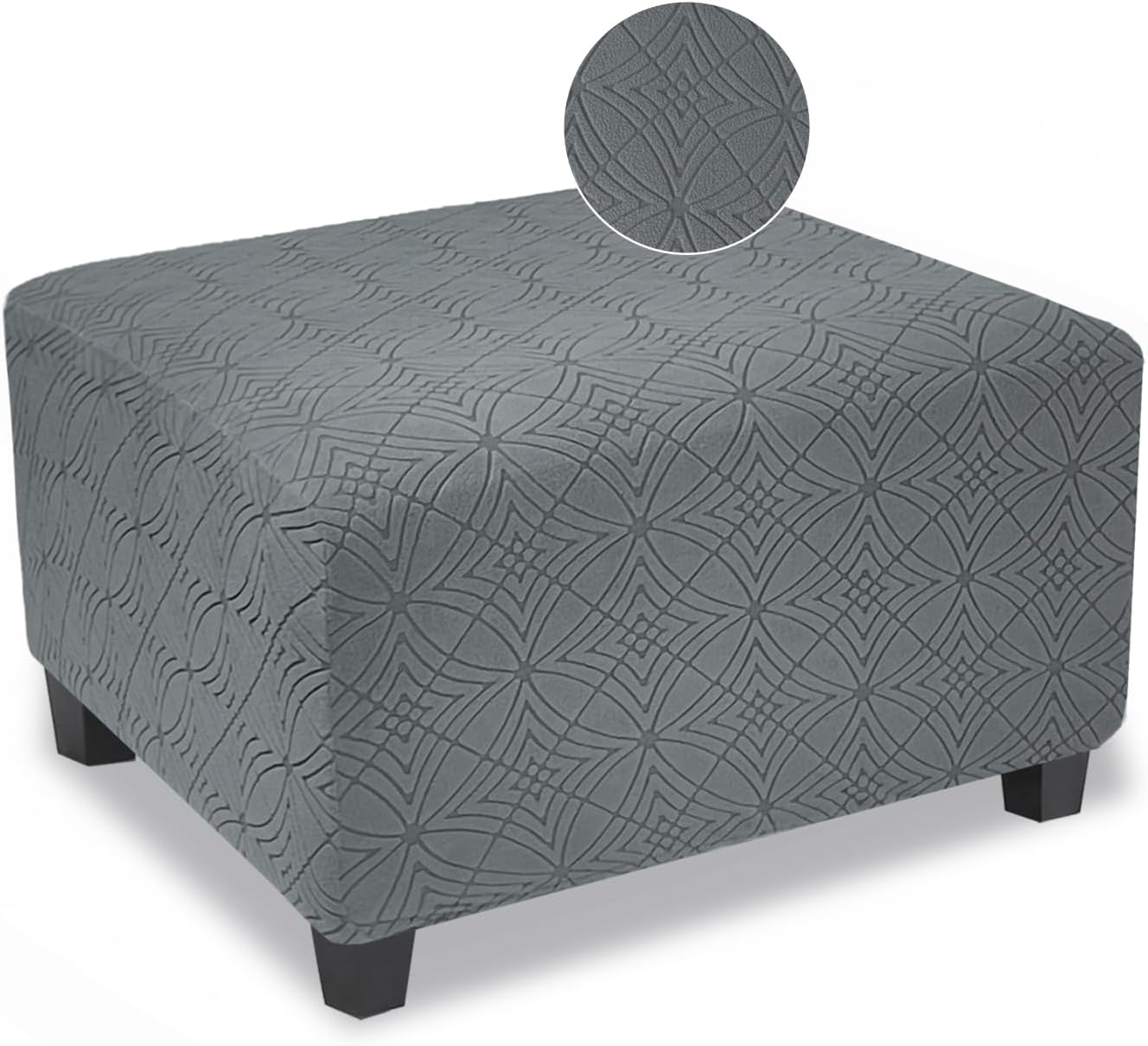 Amazon.com: TOPHMDECOR Ottoman Cover Rectangle Large Thick Stretchable ...