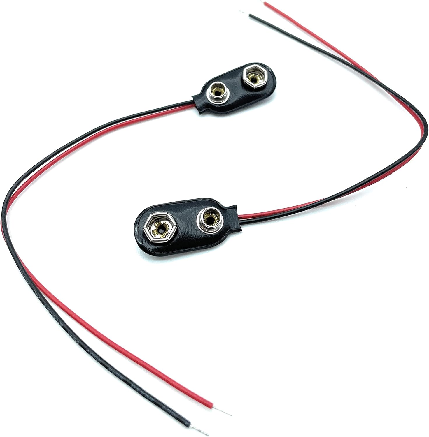 9V Battery Connectors - Pack Of 2 Replacement 9V / PP3 Battery Clips ...