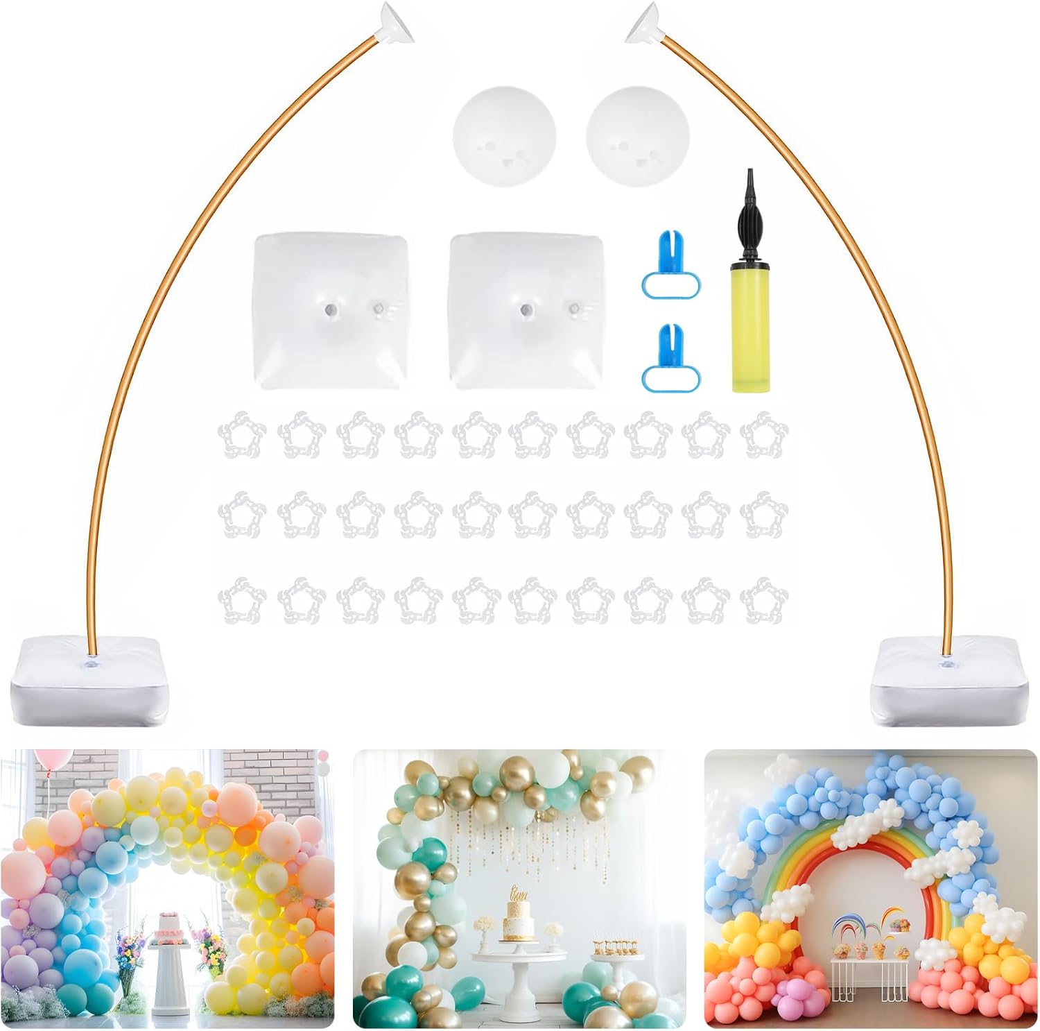 Amazon.com : Pop Clap Balloon Arch Stand Kit, 8.2ft and 8.2ft Bendable ...