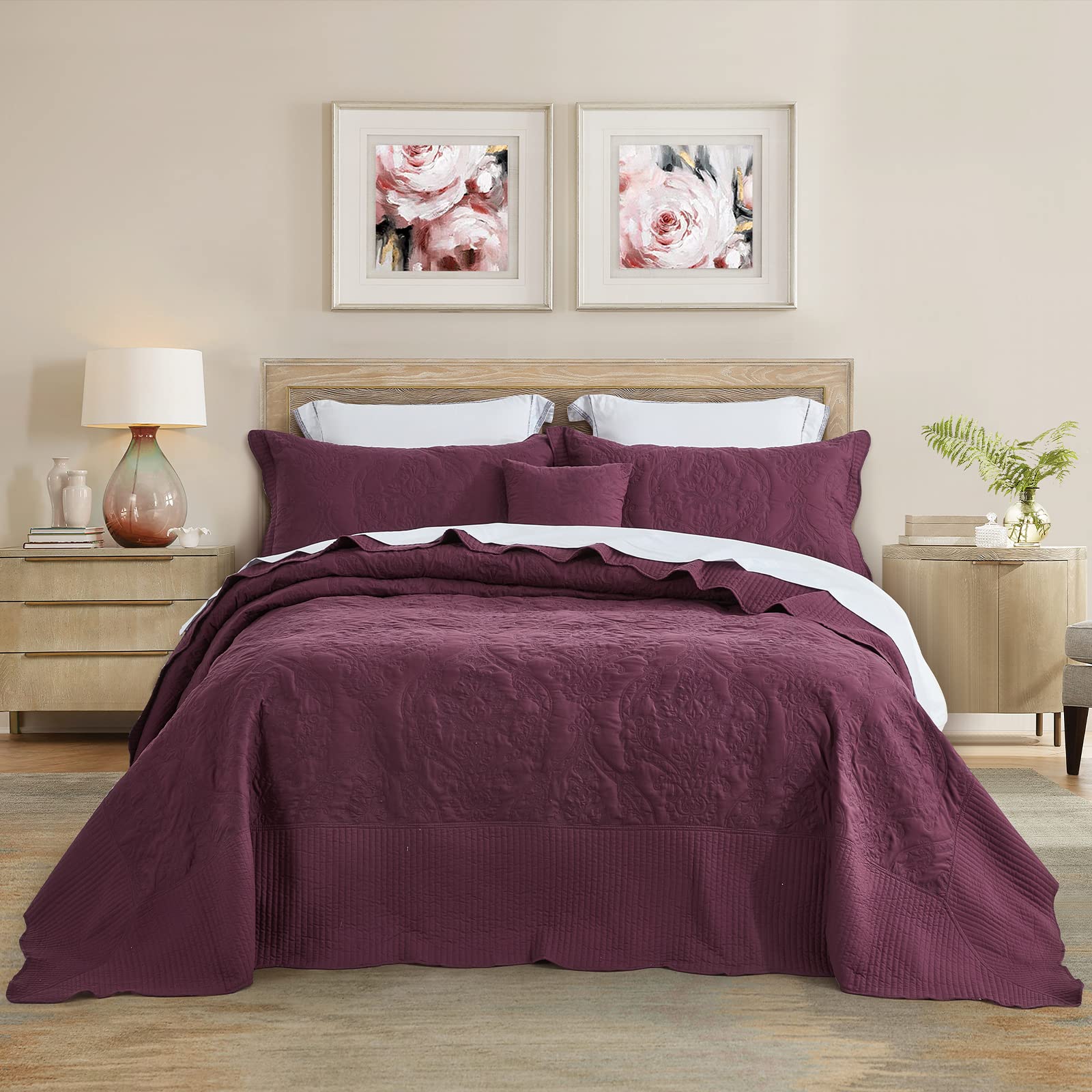 Amazon.com: CHIXIN Oversized Bedspread Coverlet Set King Size ...
