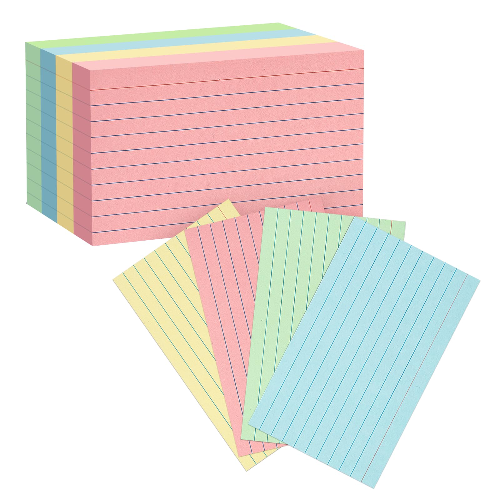 Snapklik.com : Colored Index Cards 3x5, Lined Notecards 100Pcs, 4 Color ...