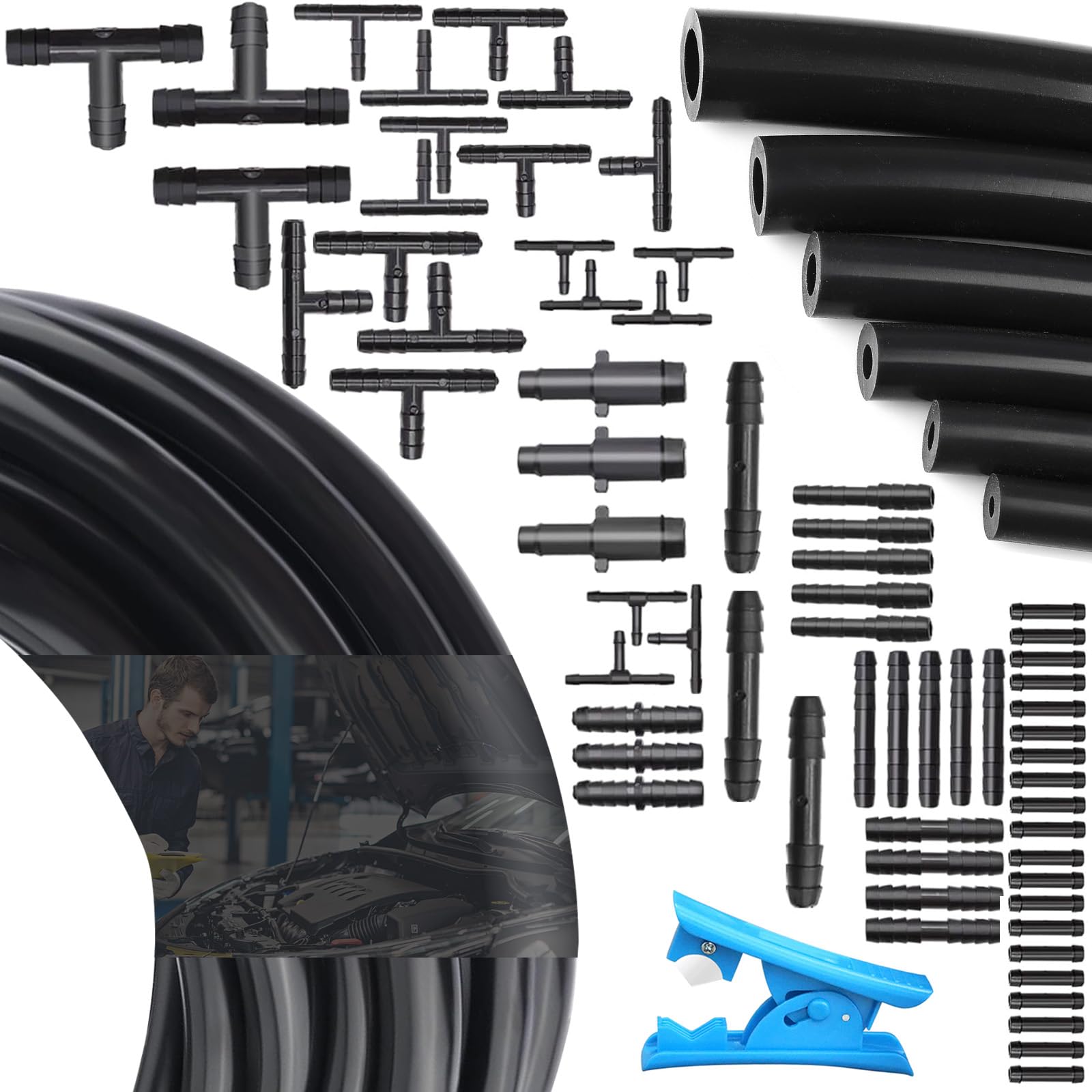 Amazon.com: 5Ft 6PCS Vacuum Hose Automotive with ID 1/8" 5/32" 3/16" 1/ ...