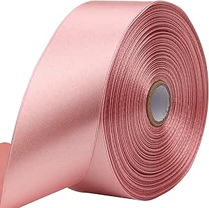 Amazon.com: RIUNBB Rose Gold Solid Satin Ribbon 1-1/2 Inch 50 Yards ...