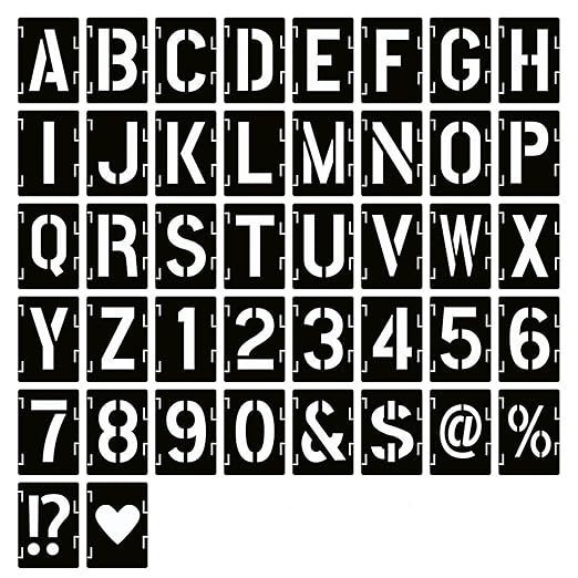 Dequera 10 Inch Letter Stencils Symbol Numbers Craft Stencils, 42 Pcs ...