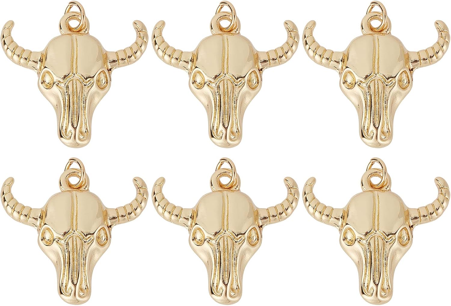 Amazon.com: SUNNYCLUE 1 Box 6Pcs Bull Charms Real 18K Gold Plated Brass ...