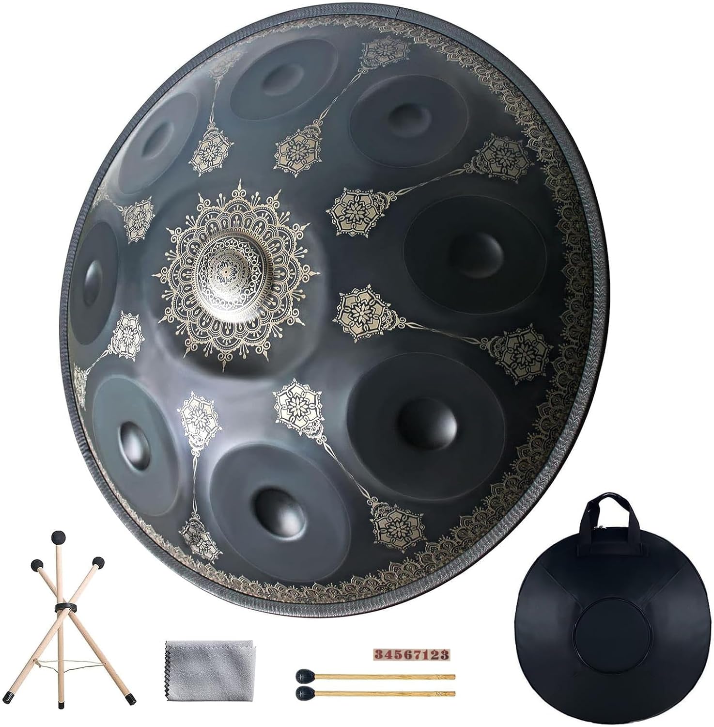 Handpan Drum for Adults,440HZ Hand Pan 9 Note 22 Inches D Minor Musical ...