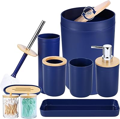 Amazon.com: iMucci Bathroom Accessories Set - with Trash Can Toothbrush ...
