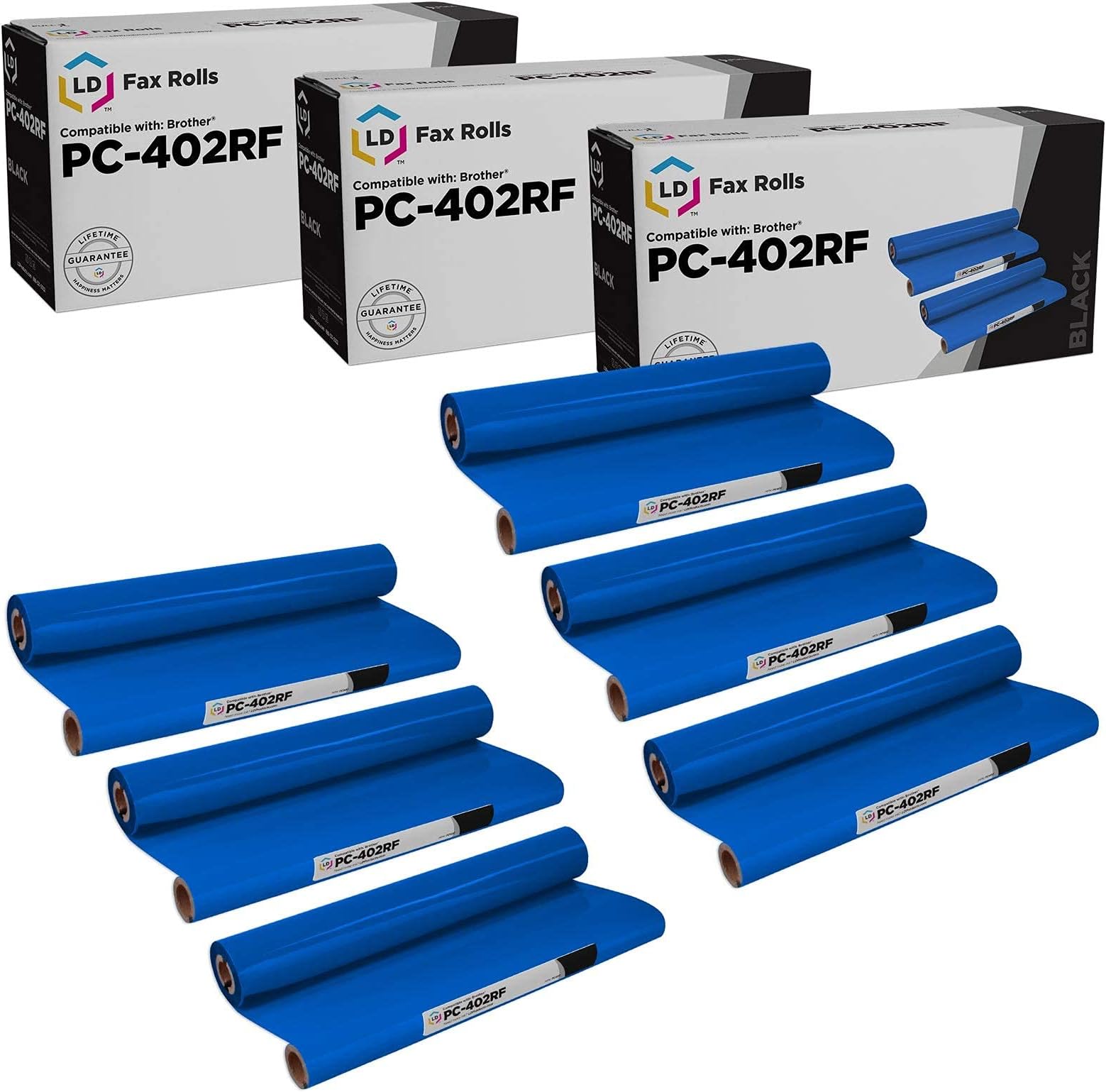 Amazon.com: 10-pack of PC-502RF Fax Film Ribbon Refill Rolls Compatible ...