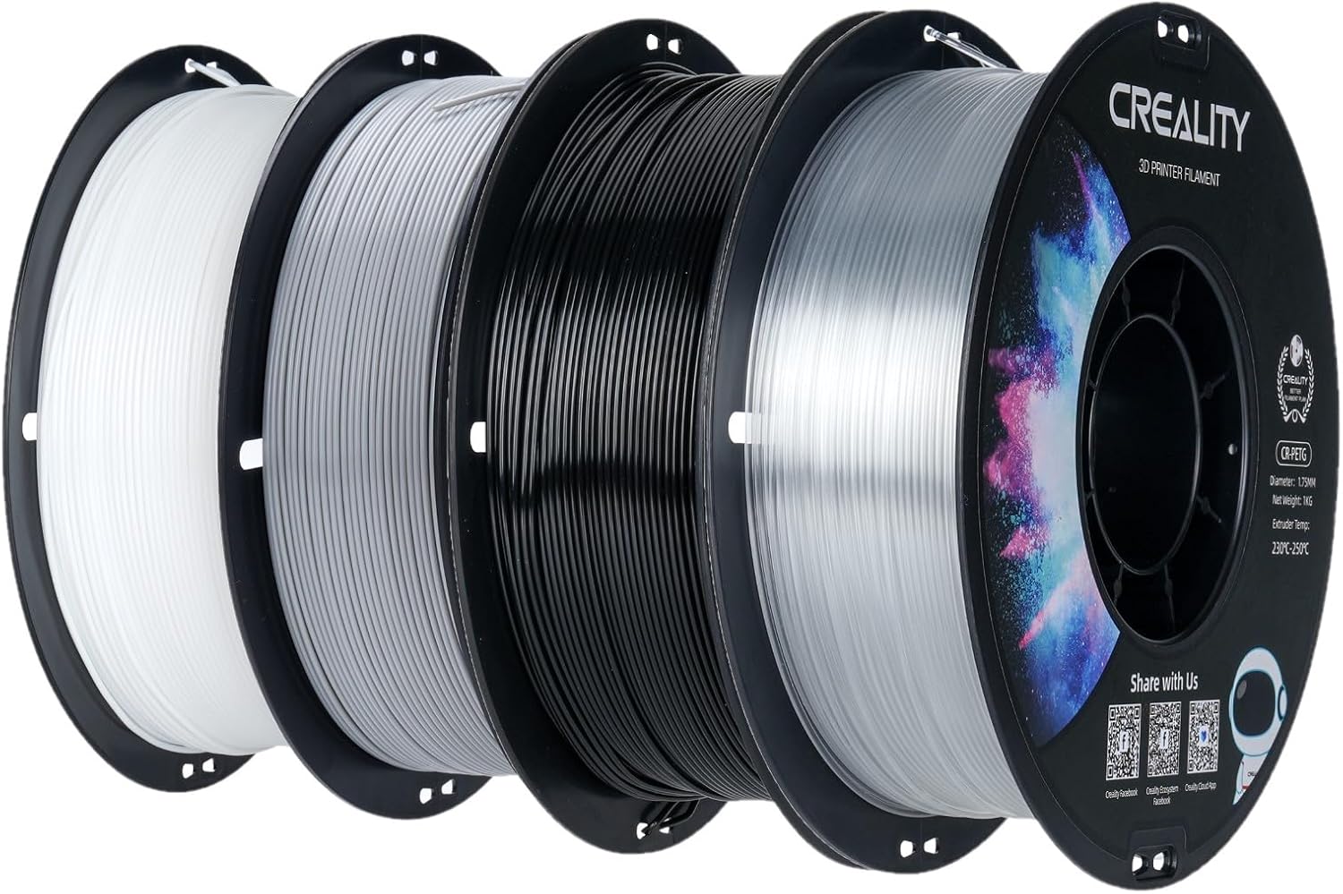 Amazon.com: Creality 3D Printer Filament Bundle, PETG Filament 1.75mm ...