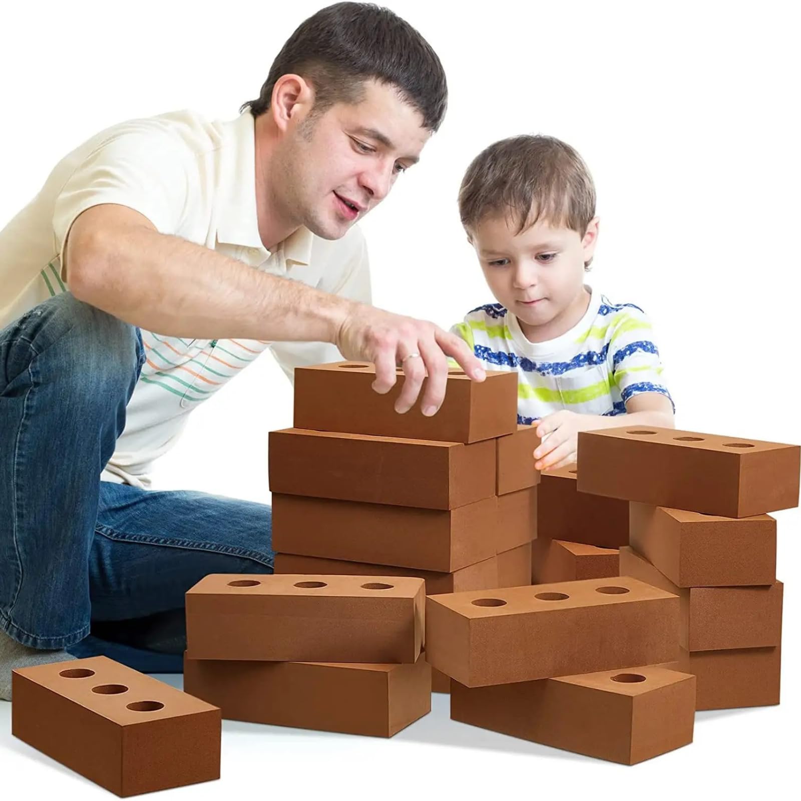 Buy 25-Piece Foam Bricks for Kids – Safe, Non-Toxic Building Blocks for ...