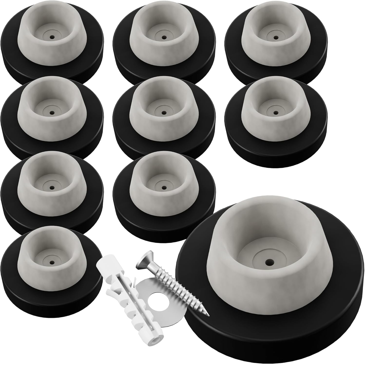 Amazon.com: Stainless Steel & Rubber Wall-Mounted Door Stopper by NYCO ...