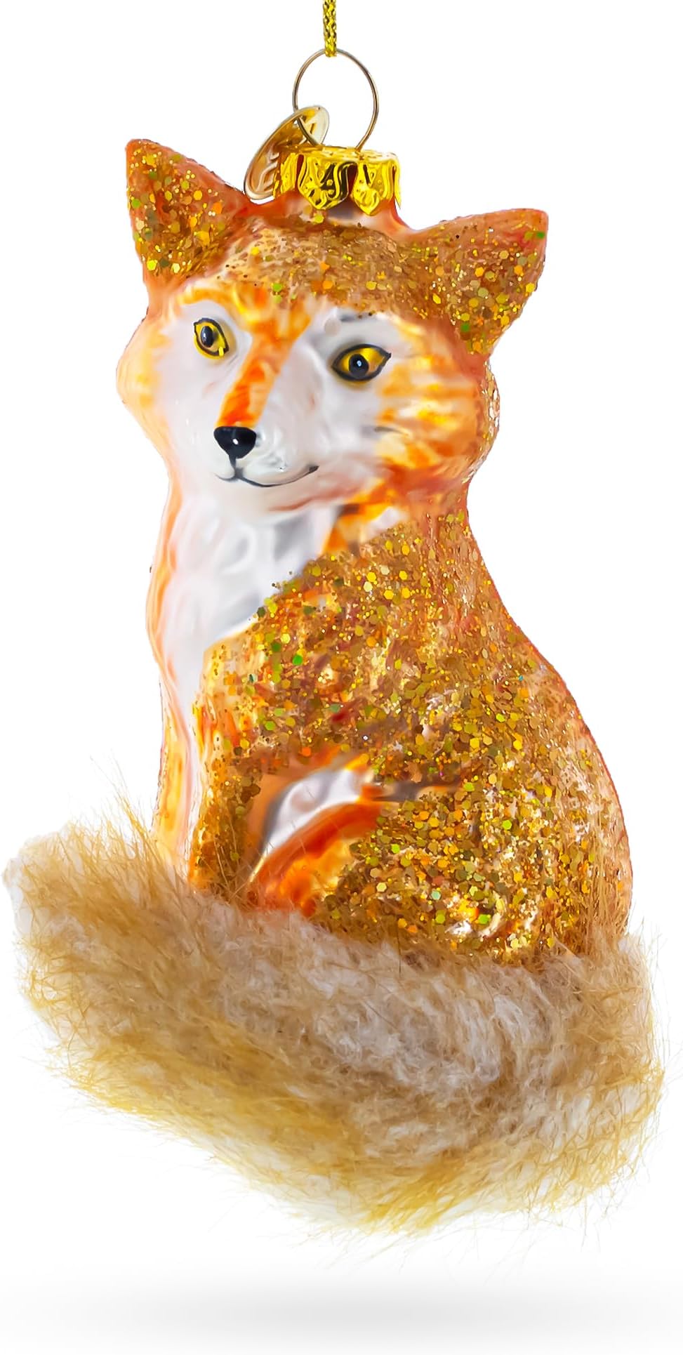 Amazon.com: Robert Stanley Fox Decor Glass Ornament for Christmas Tree ...