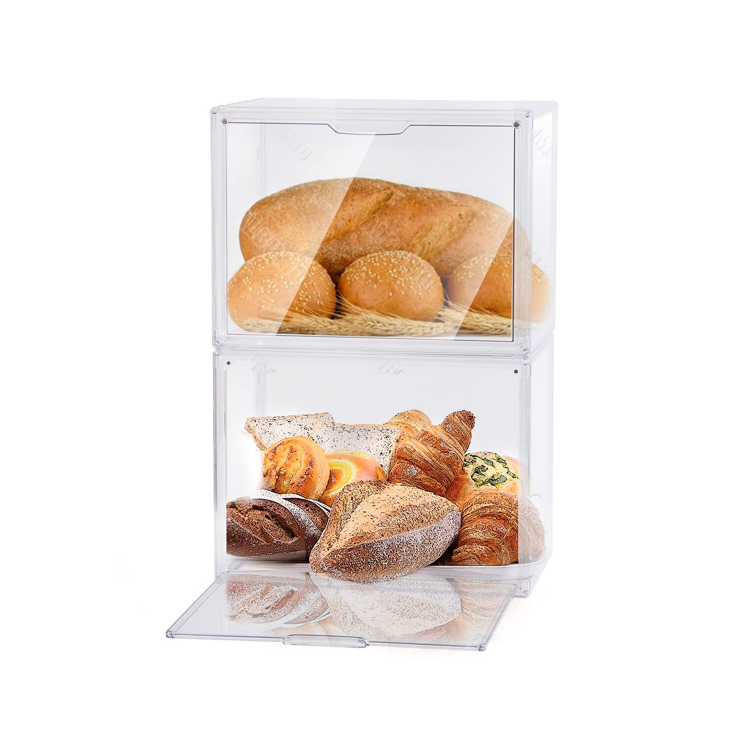 BOHOIDEE Clear Large Bread Box for Kitchen Counter, Acrylic Bread ...