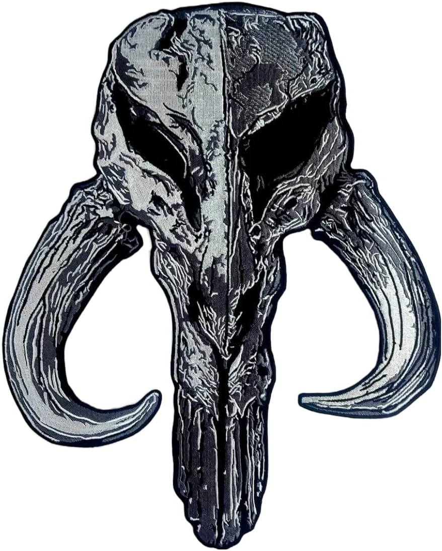Amazon.com: MakeMyPatch Mandalorian Skull Mythosaur Patch | Large Back ...