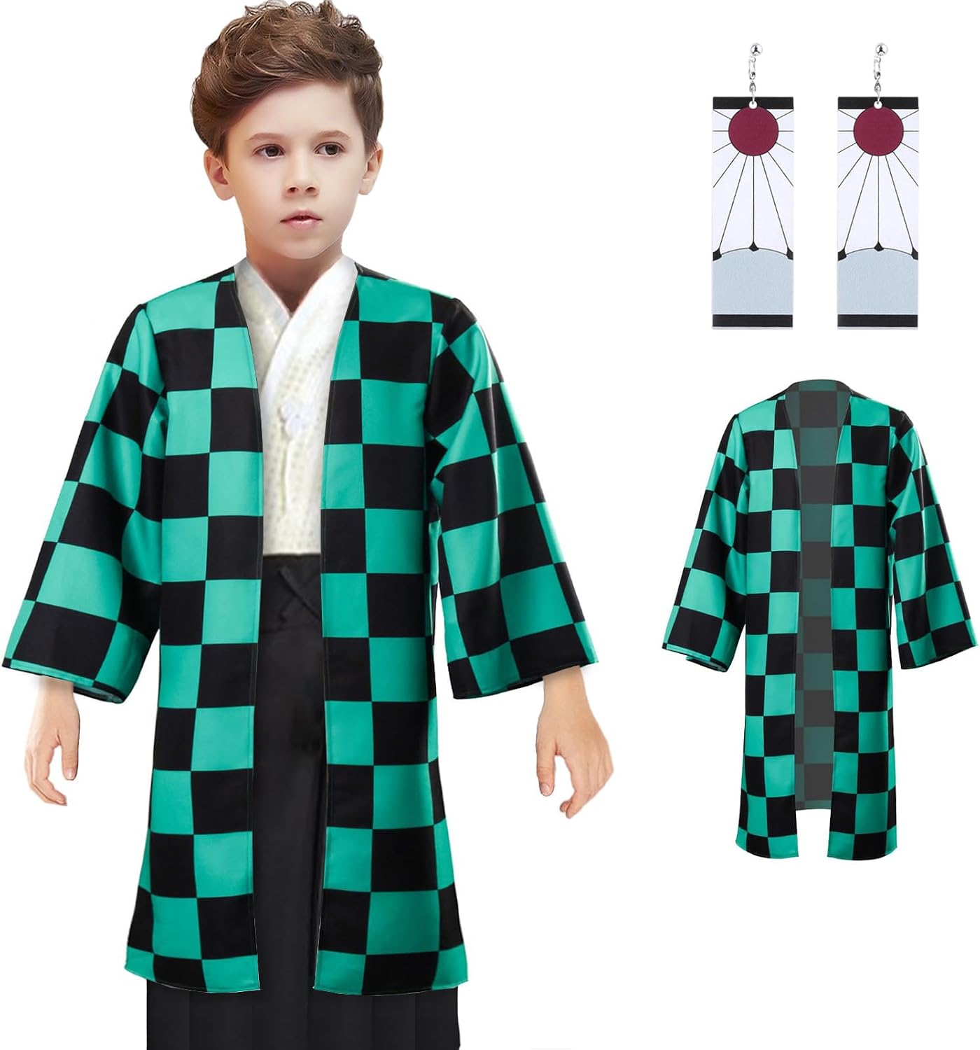 Amazon.com: VZQI Kids Kimono Tanjirou Rengoku Cosplay Robe Boys Anime ...