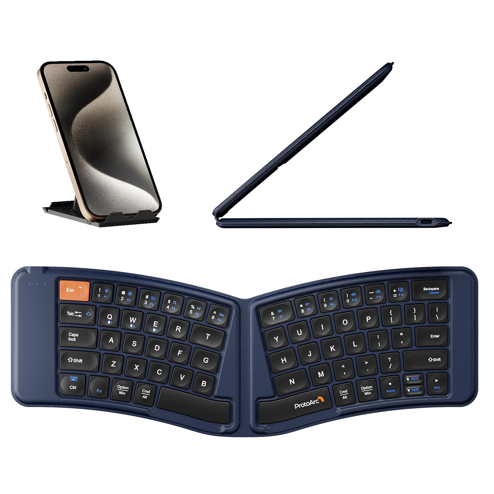 Amazon.com: ProtoArc Ergonomic Foldable Keyboard, XK03 Split Folding ...