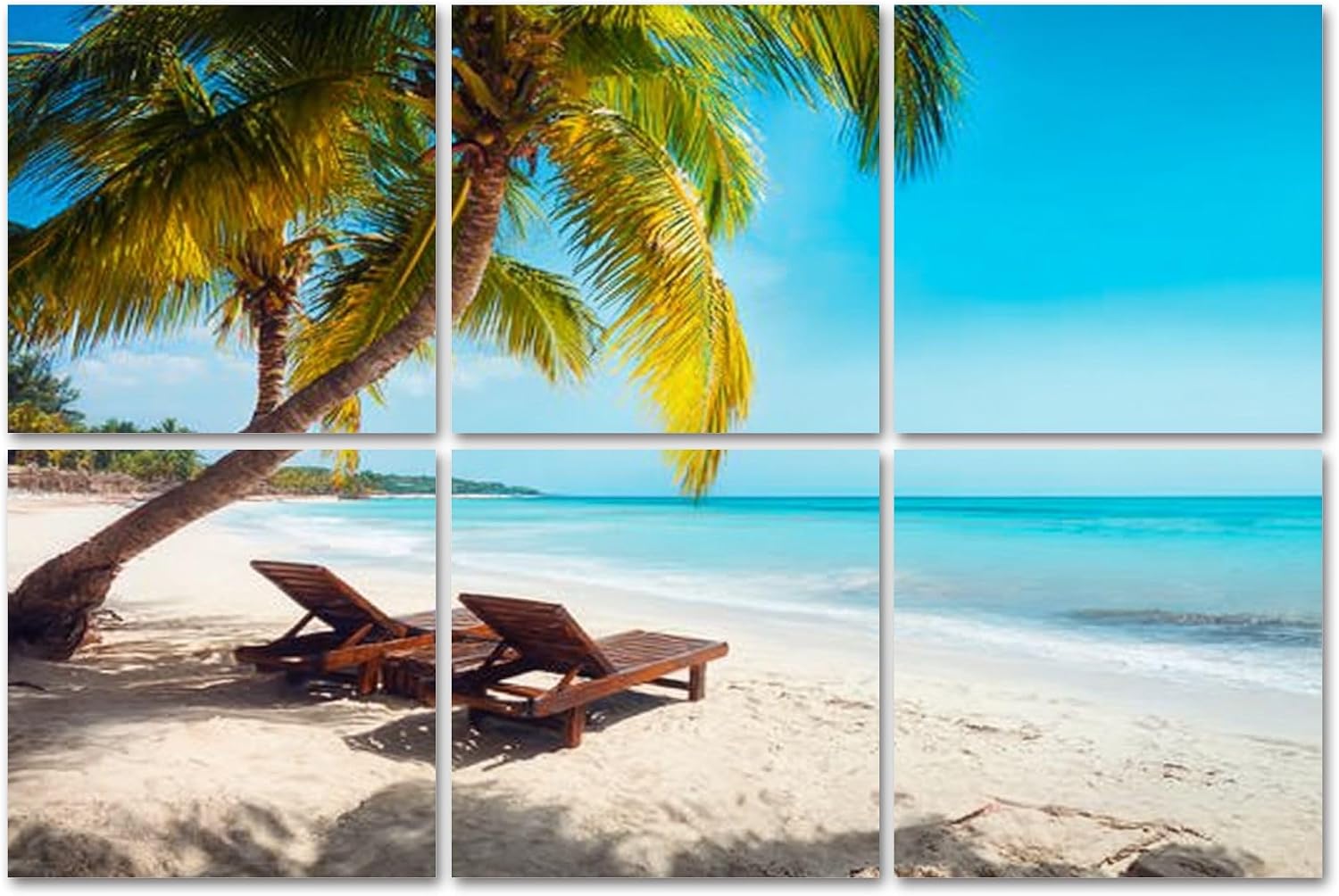 6 Panels Art Acoustic Panels Tropical beach caribbean sea Saona island ...