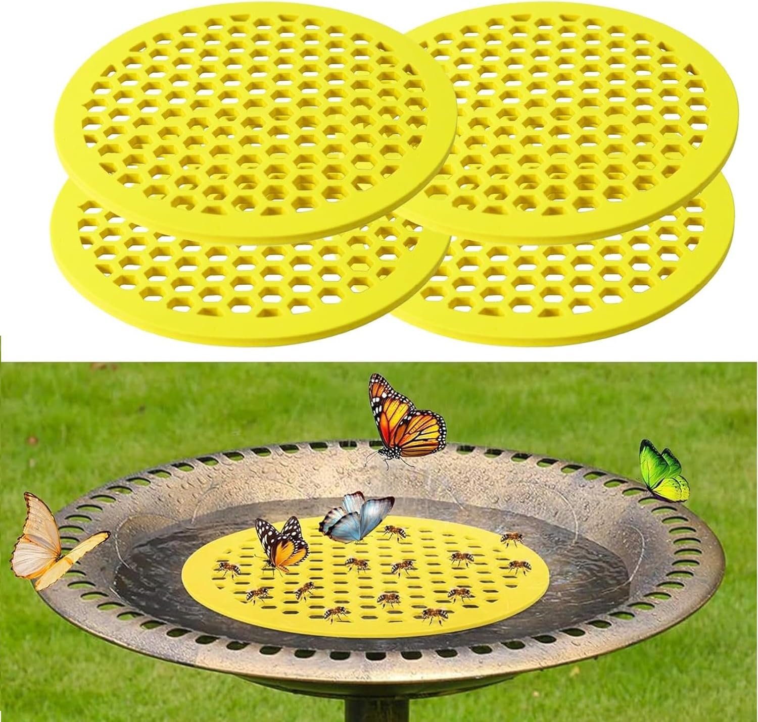 xiaaofea 4pcs EVA Floating Bee Island, Butterfly Watering Station with ...