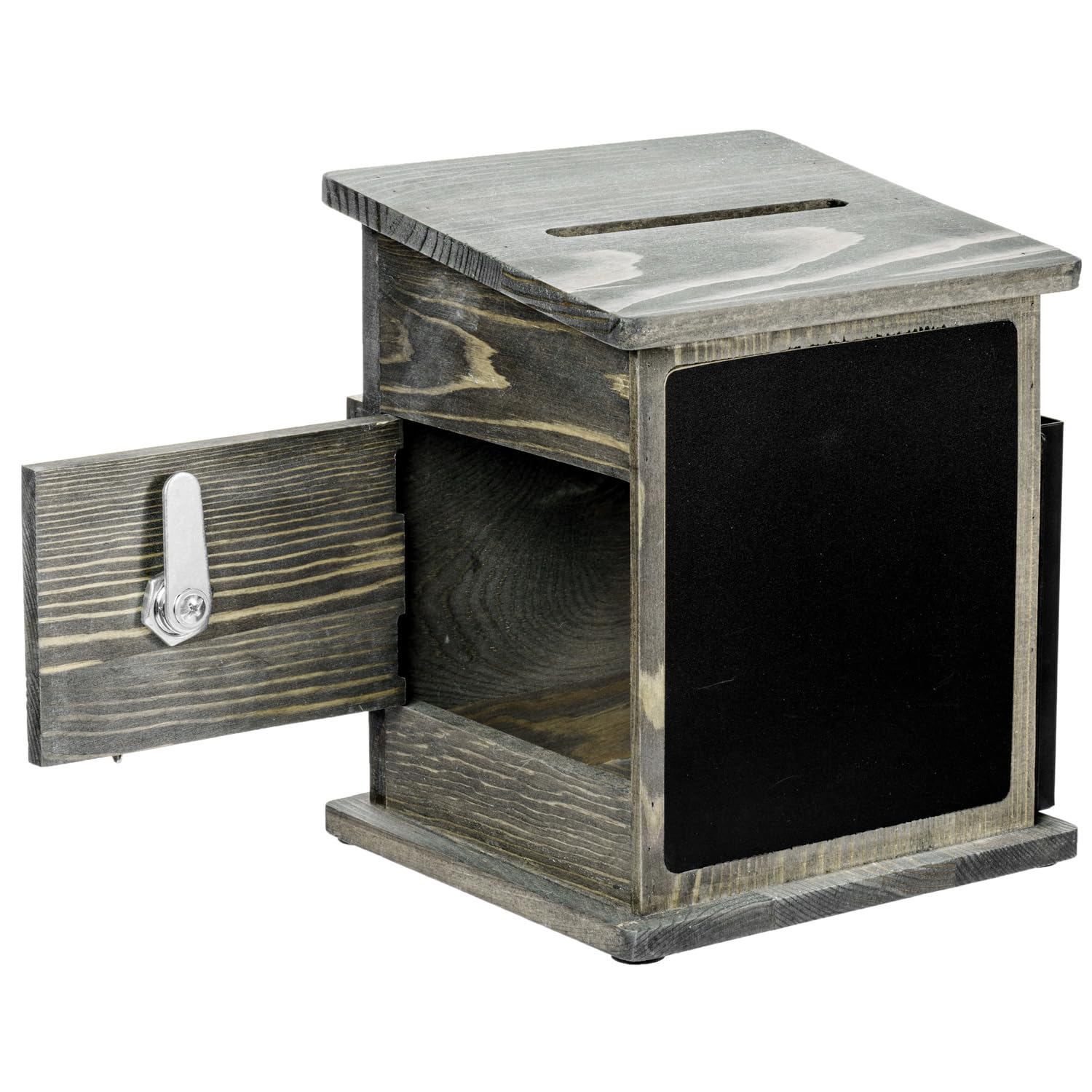 MyGift Wall Mountable Vintage Gray Solid Wood Comment Collection Drop ...