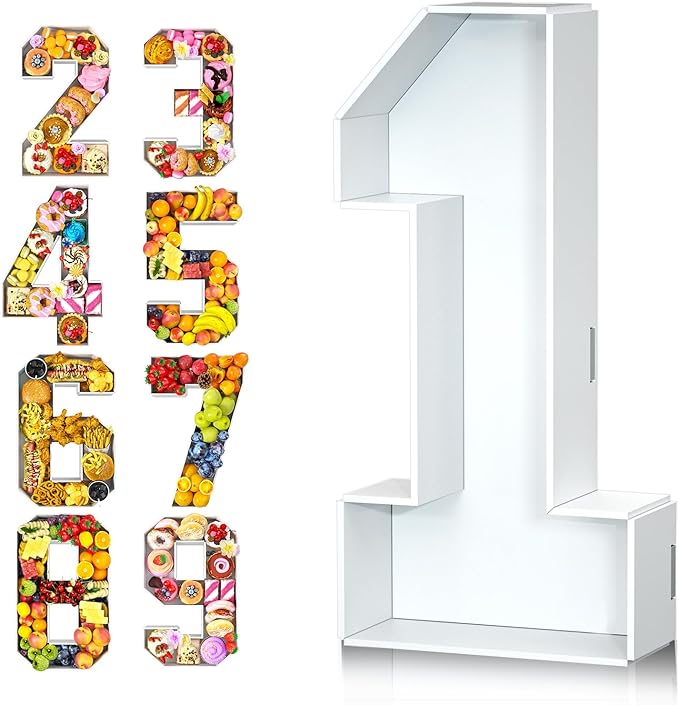 Amazon.com: Paready 13.78'' Fillable Cardboard Number 1, Charcuterie ...