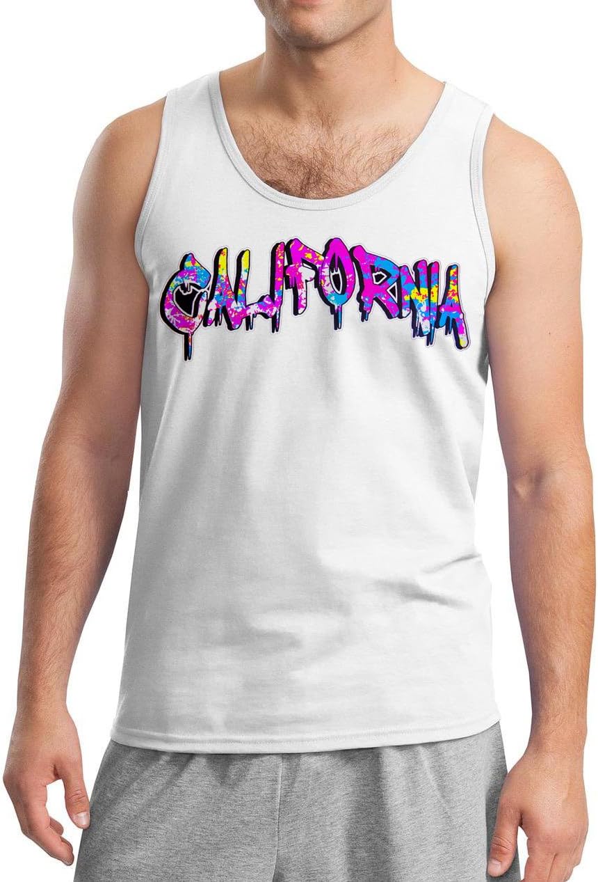Amazon.com: Interstate Apparel Inc California Neon Graffiti Men's Tank ...
