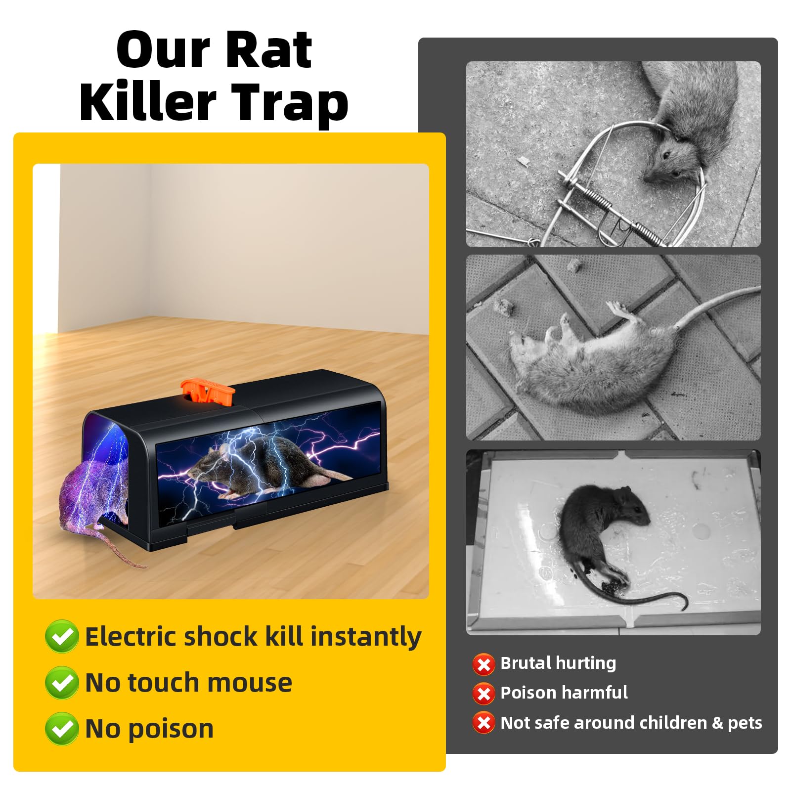 Mouse Traps Outdoor 2025 Zapper Electric Rat Traps Indoor For Electric ...