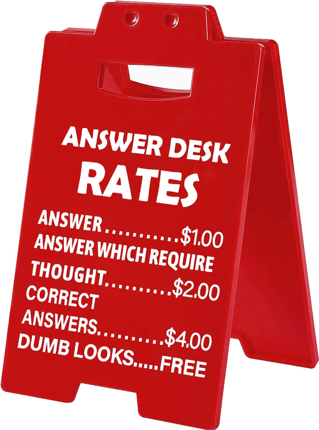 Amazon.com: Cool Work Gifts Funny Answer Desk Rates Desk Sign for Men ...