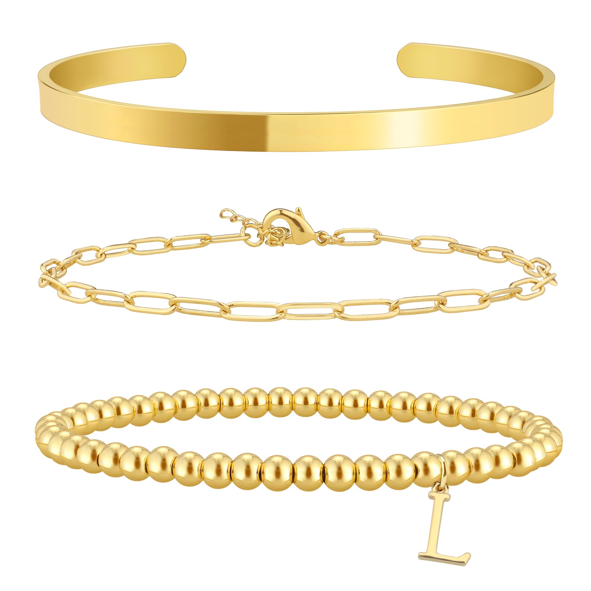 Snapklik.com : Gold Bracelets For Women Initial Bracelet Dainty Gold ...