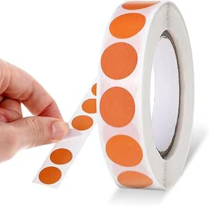Amazon.com: 1000 Pcs 0.5'' Orange Round Stickers Orange Dot Stickers ...
