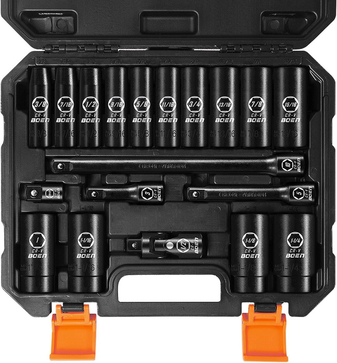 Stanley Proto J5100 3/8" Drive SAE Torque Adapter Set, 12 Point, 9PC ...