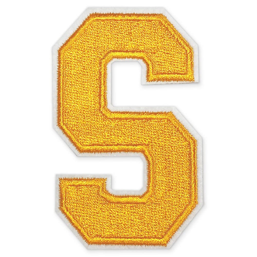 Amazon.com: Letter S - 3" Embroidered iron-on letter patches with glue ...