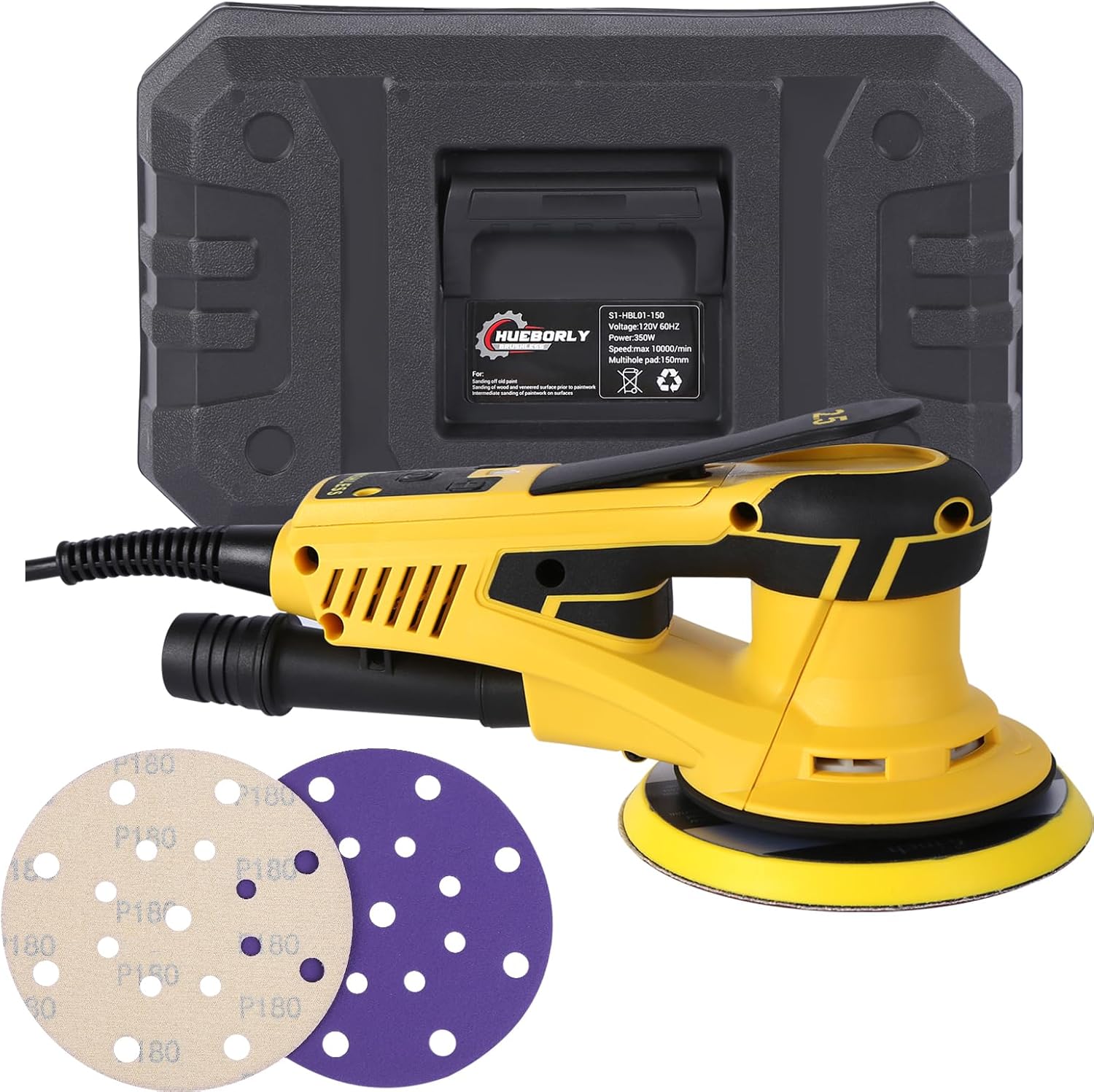 Electric Random Orbital Sander and 50PCS 6 Inch Sanding Discs Sandpaper ...