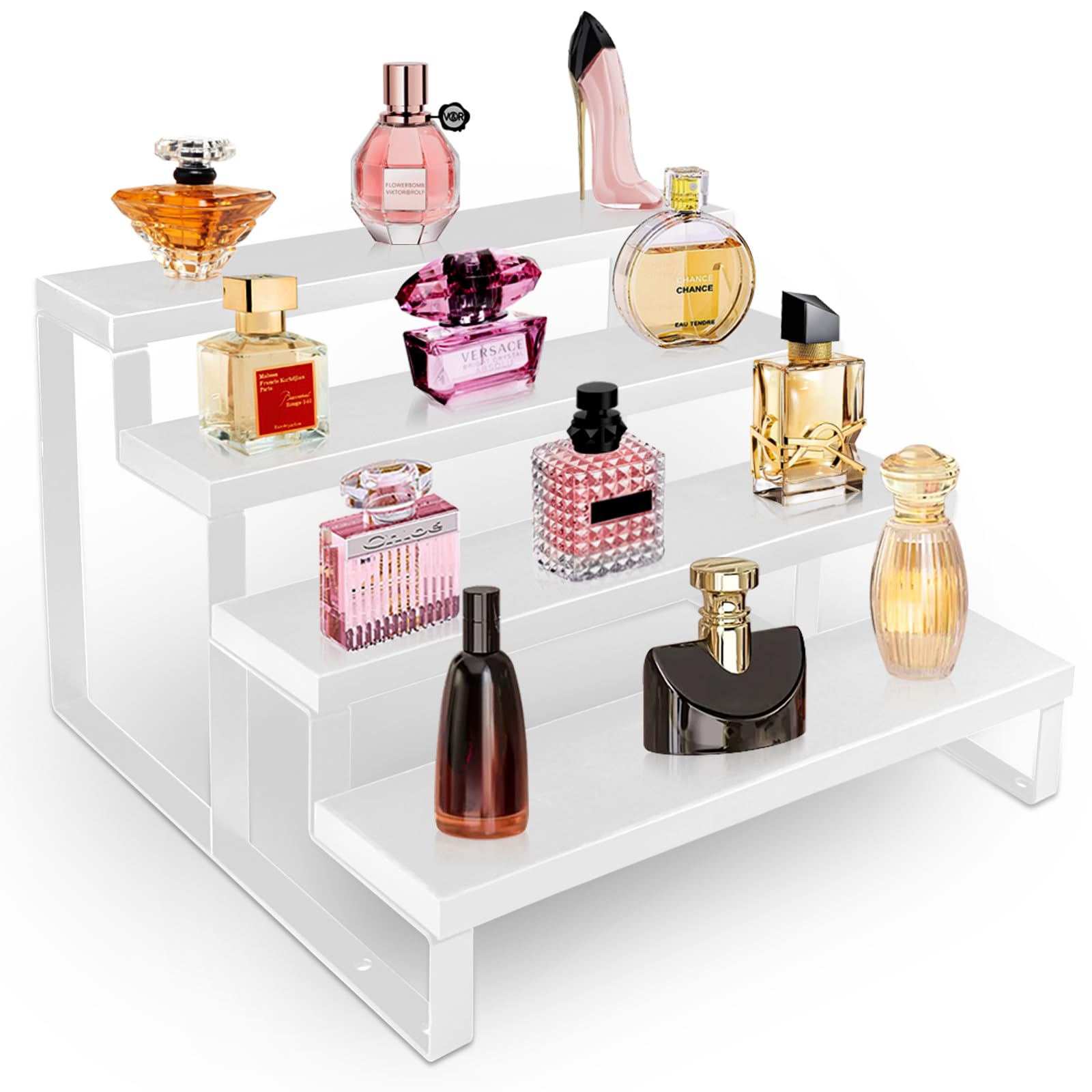 Amazon.com: White Wood Cologne Organizer for Men Women,4 Tier Perfume ...