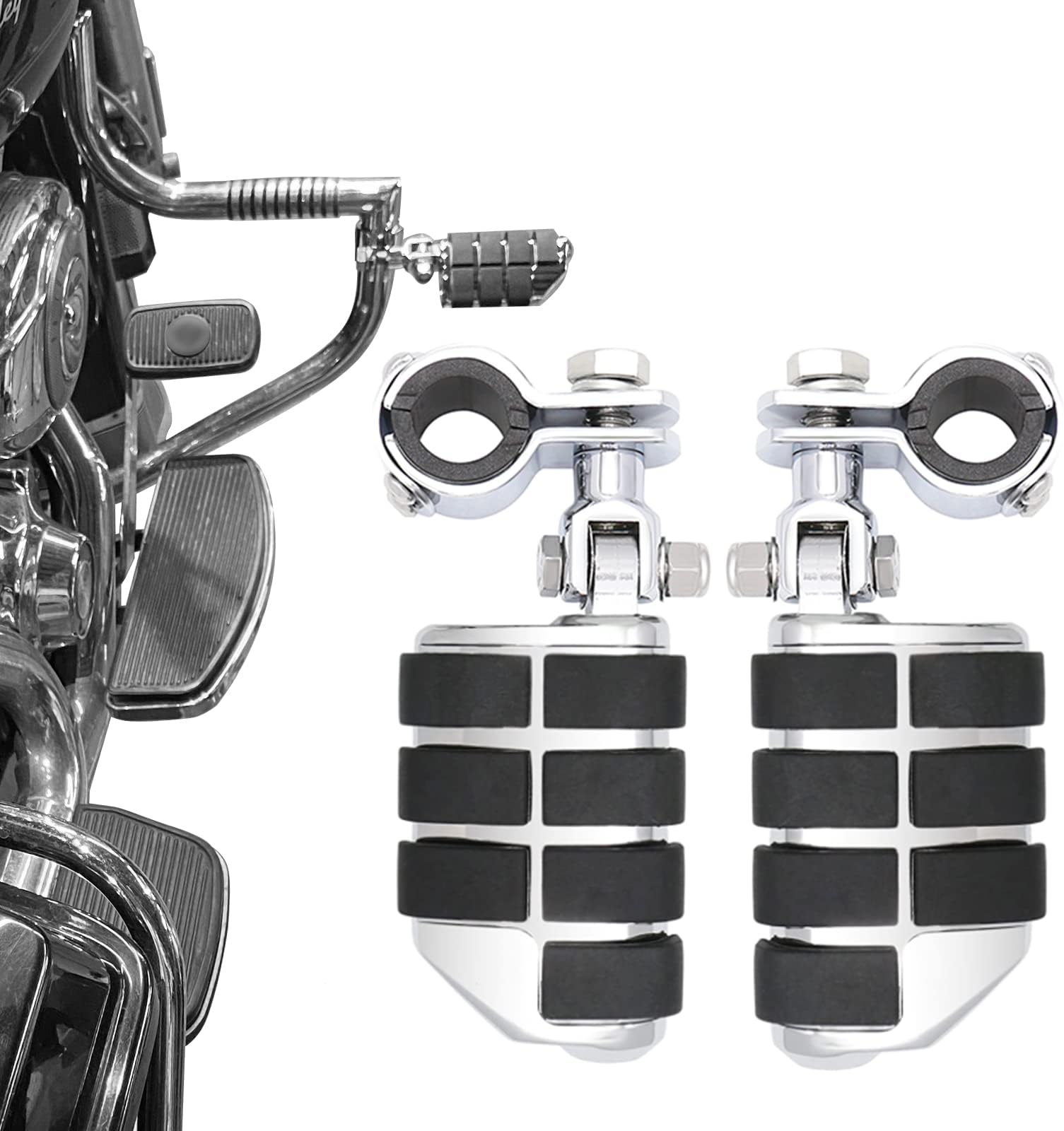 Amazon.com: Motorcycle 32MM Highway Pegs Footrest with Mount Clamp Kit ...