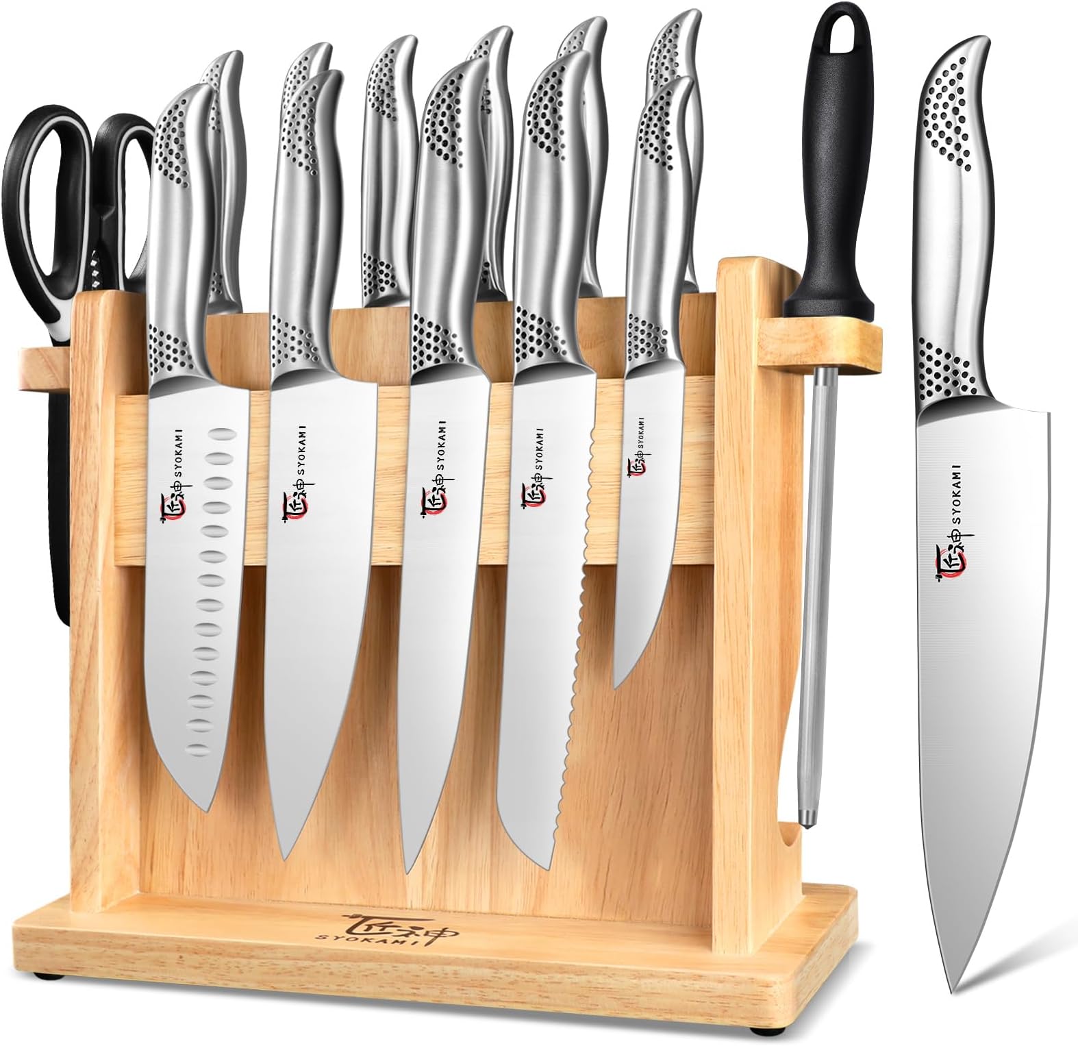 Amazon.com: Magnetic Knife Block (Knife Block+Knife Set): Home & Kitchen